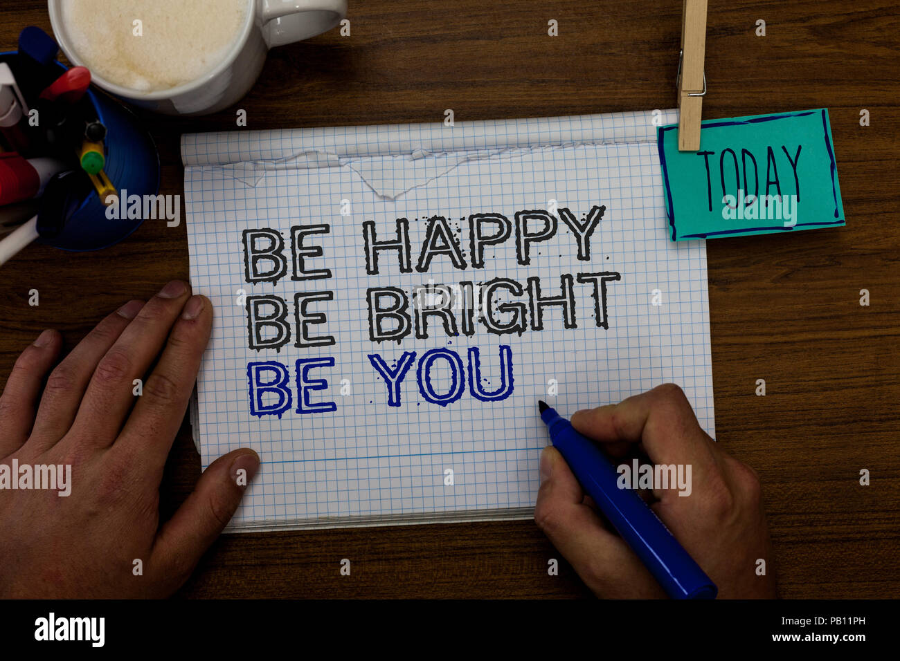 Conceptual hand writing showing Be Happy Be Bright Be You. Business ...