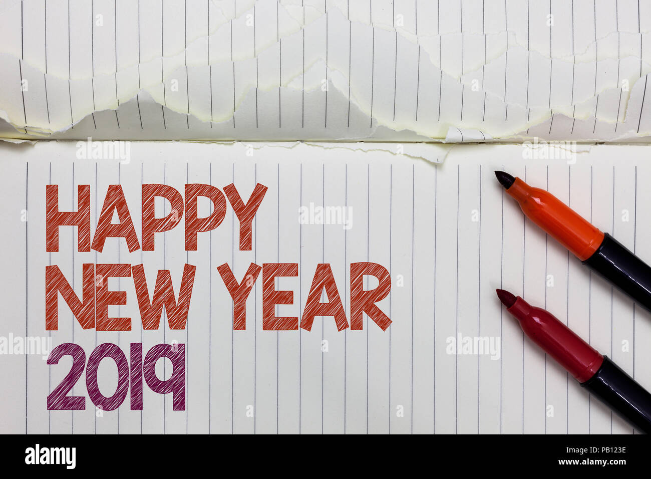 Text sign showing Happy New Year 2019. Conceptual photo Greeting ...