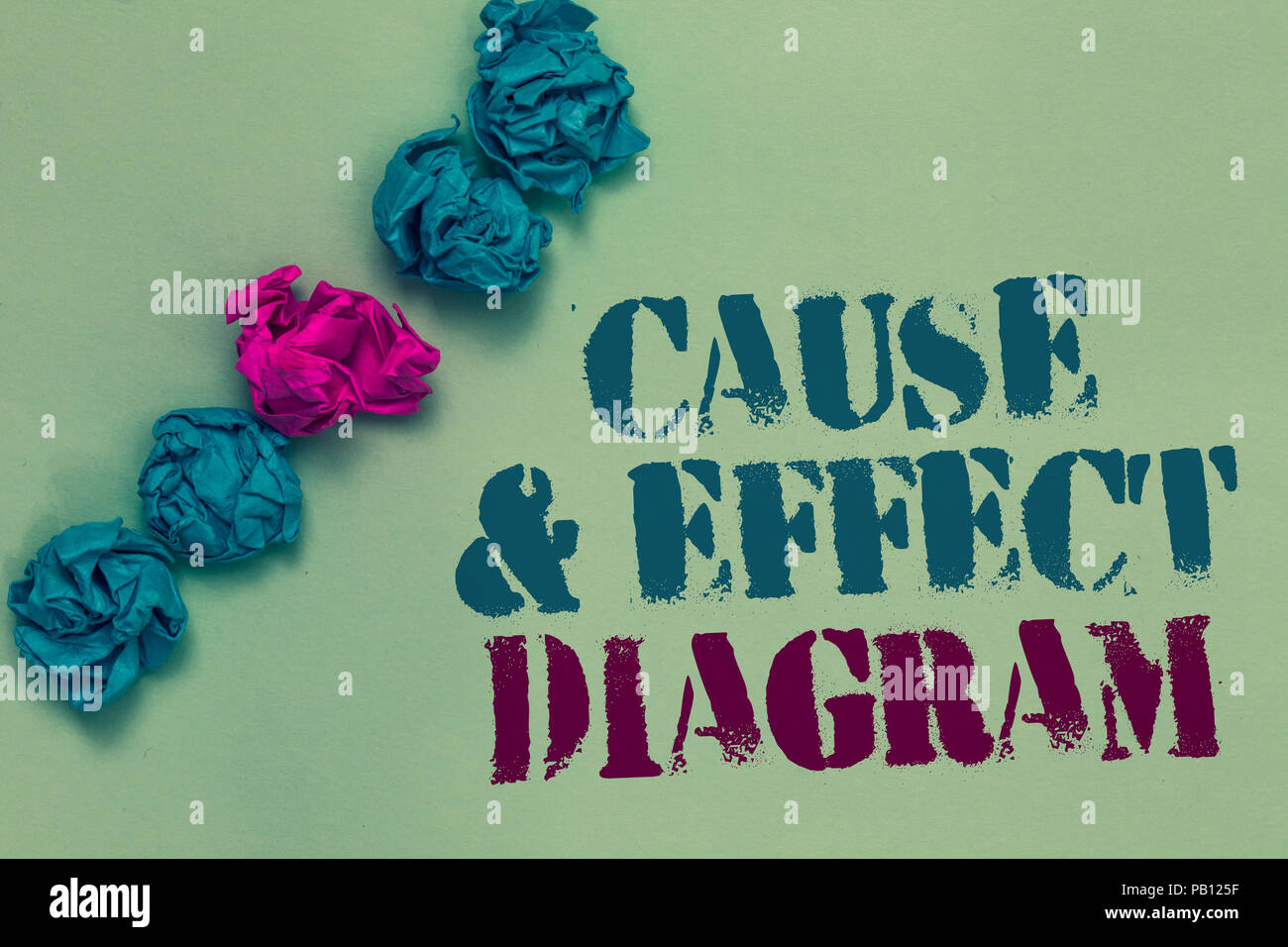 Writing note showing Cause and Effect Diagram. Business photo ...