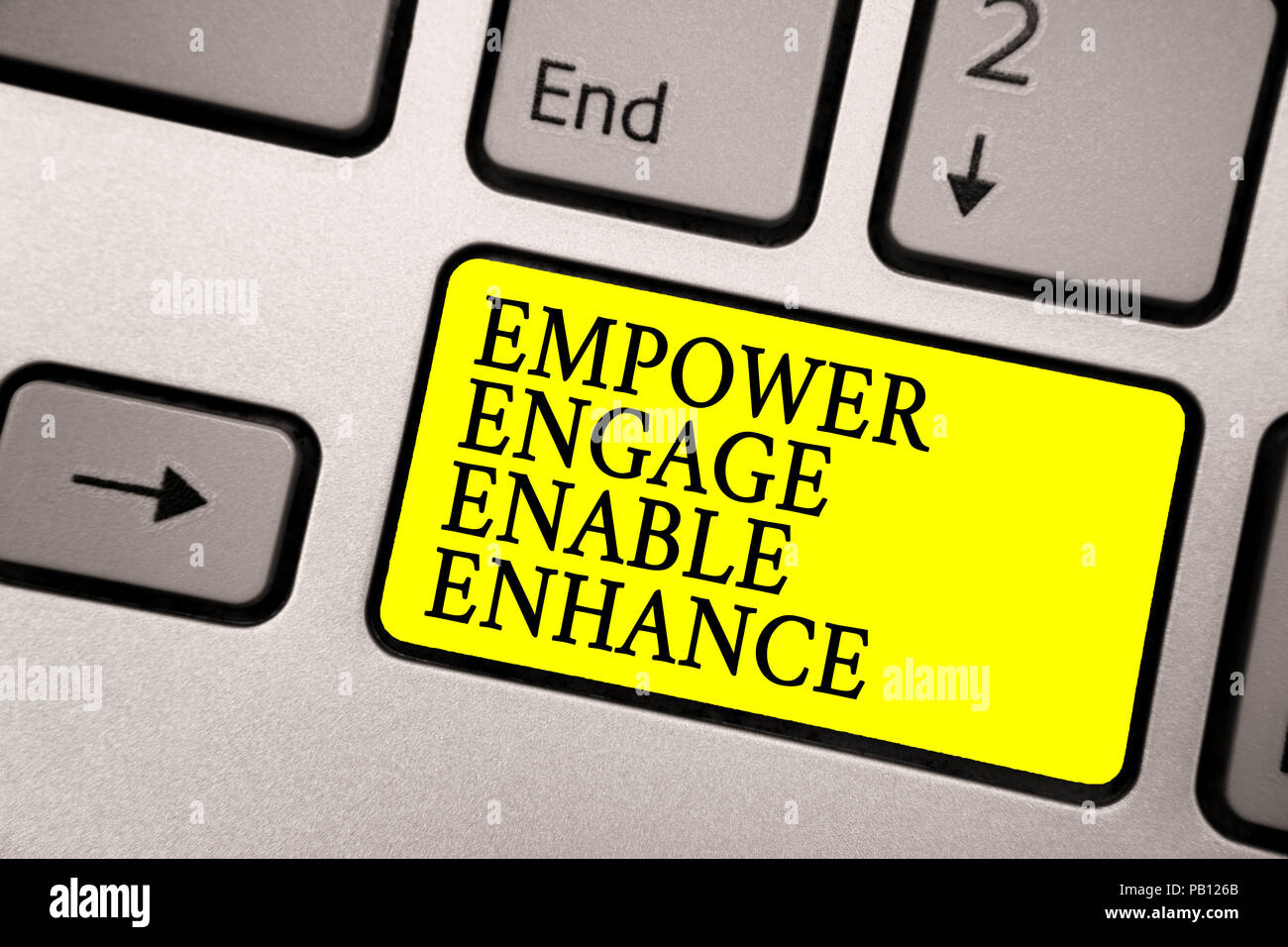 Word writing text Empower Engage Enable Enhance. Business concept for ...