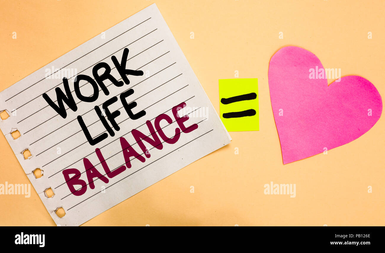 Text sign showing Work Life Balance. Conceptual photo Division of time ...