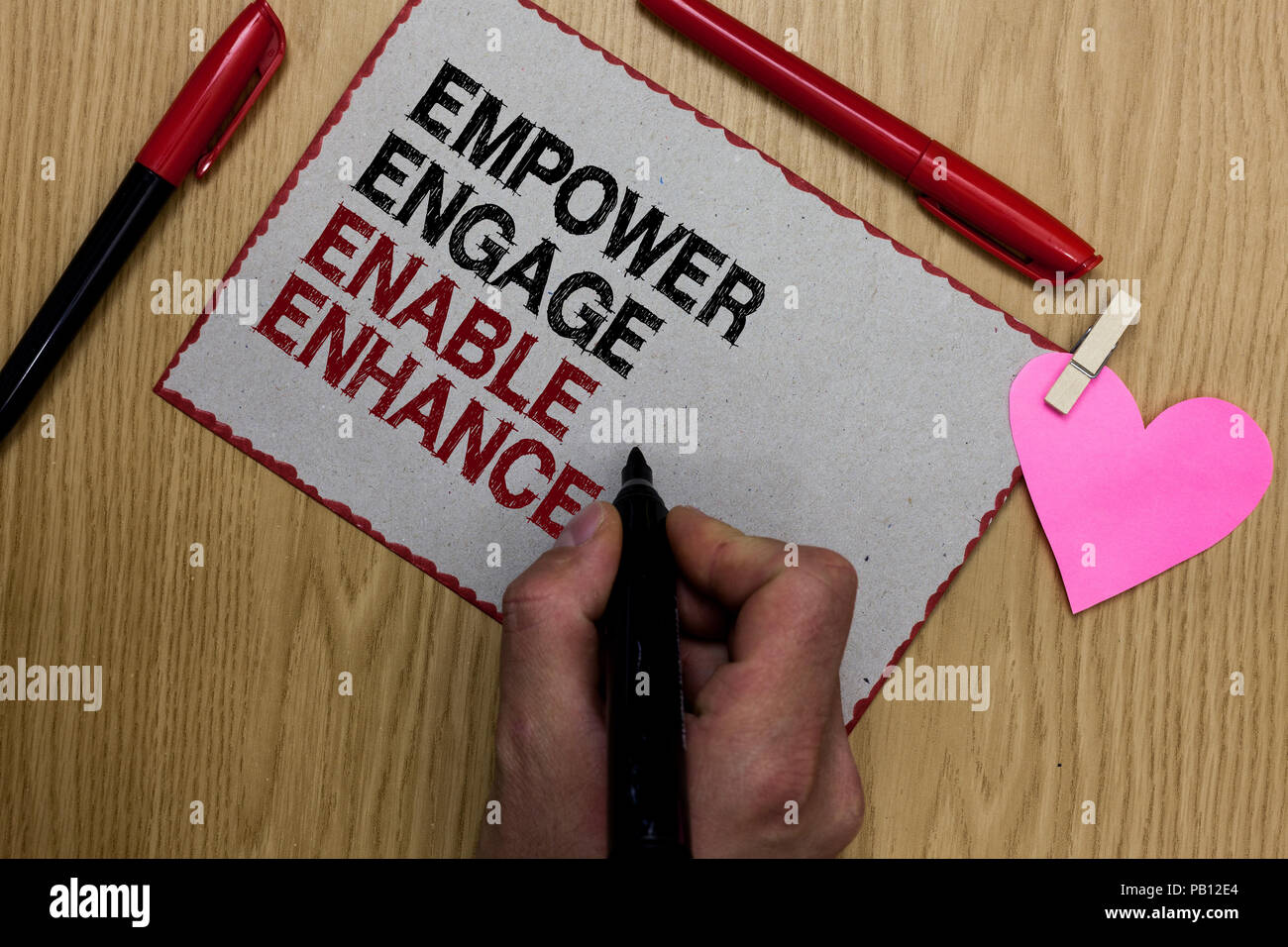 Text sign showing Empower Engage Enable Enhance. Conceptual photo ...