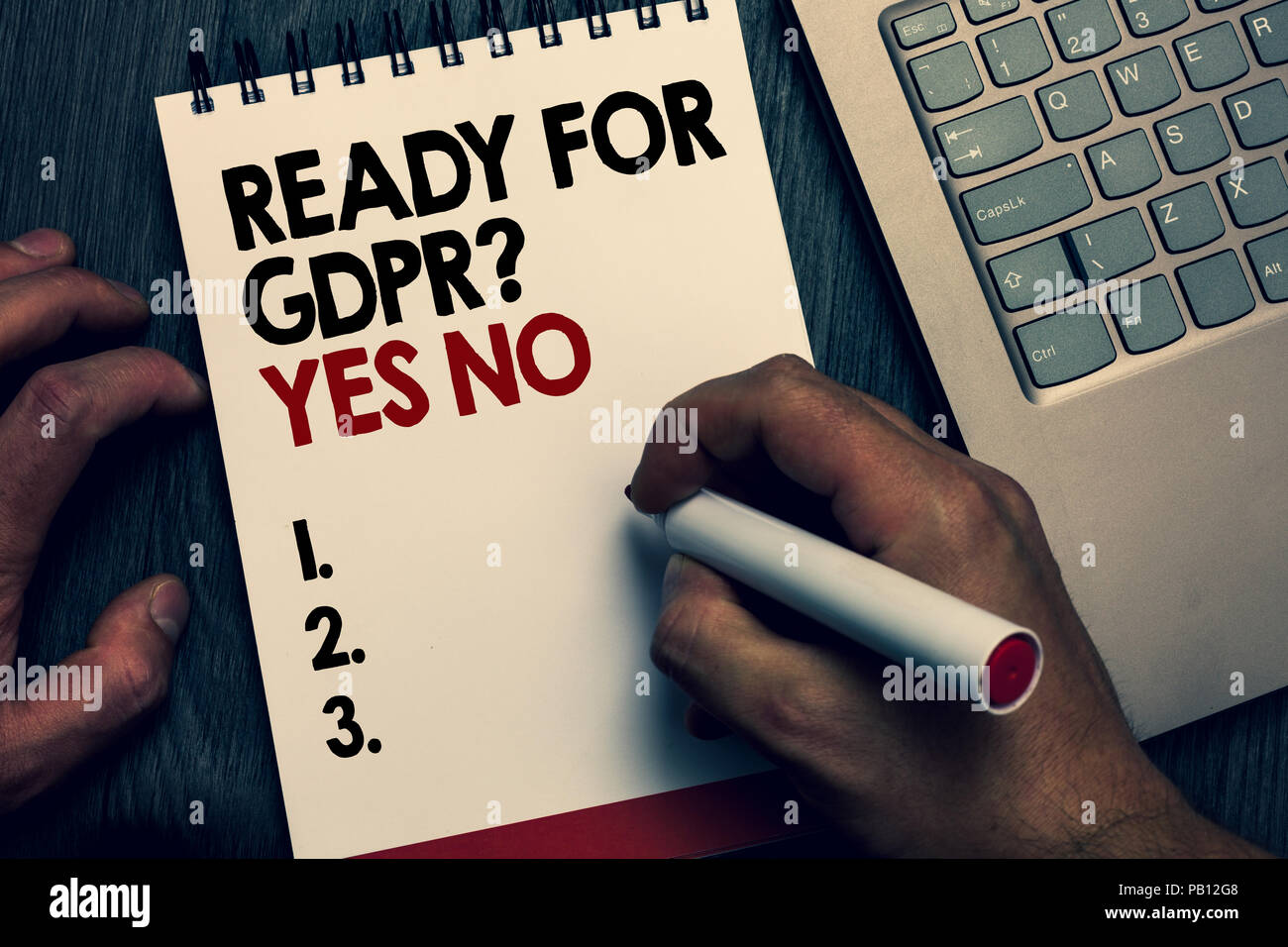 Text sign showing Ready For Gdpr question Yes No. Conceptual photo ...
