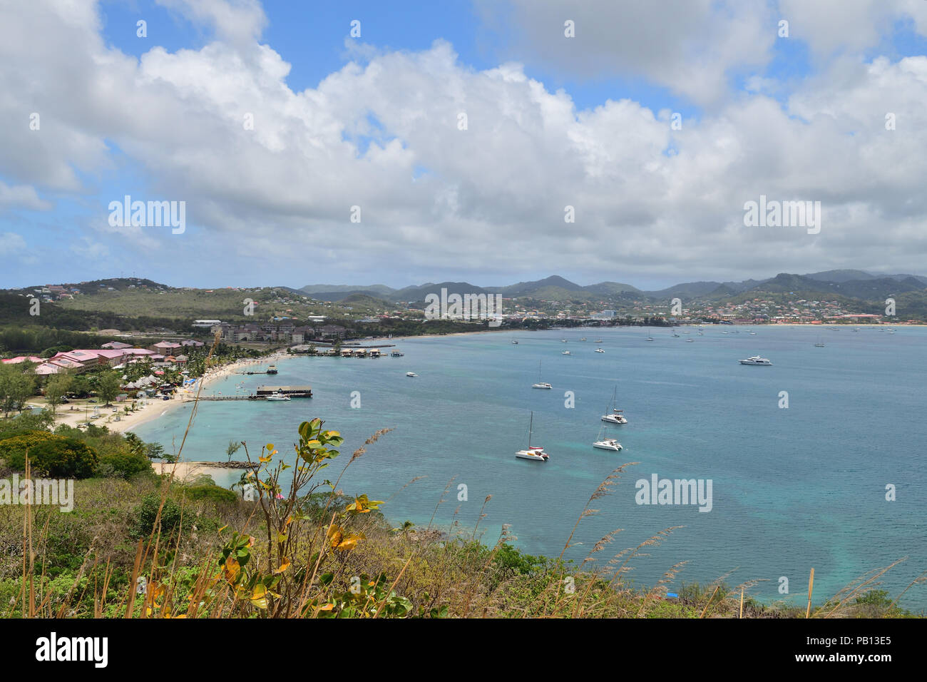 View of Rodney bay in saint Lucia Stock Photo - Alamy