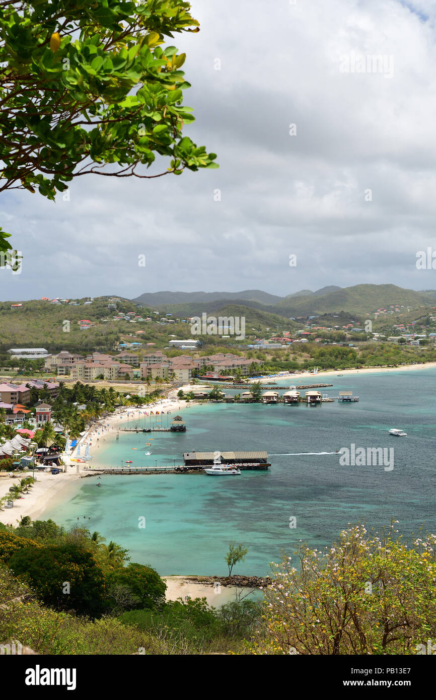View of Rodney bay in saint Lucia Stock Photo - Alamy