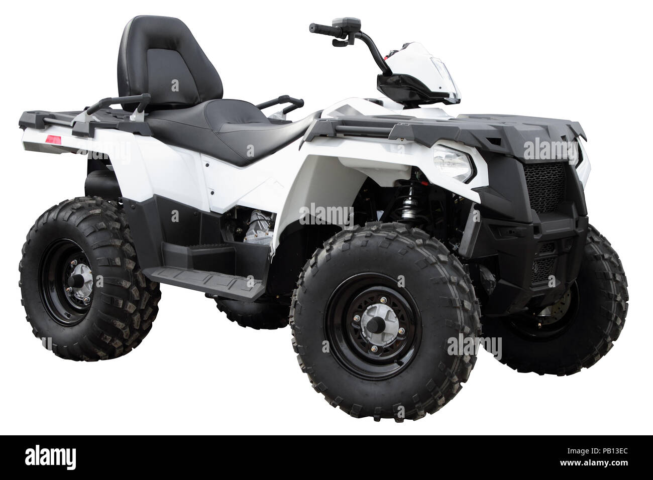 Modern white atv isolated on white background Stock Photo - Alamy