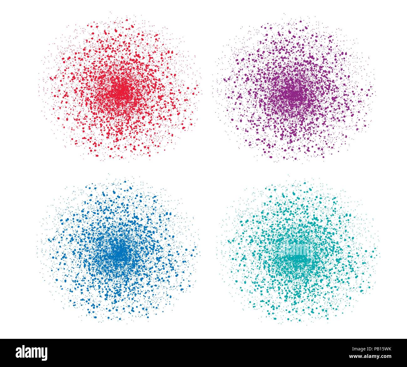 Vector abstract paint spray. Paint splash collection. Variegated colors ...