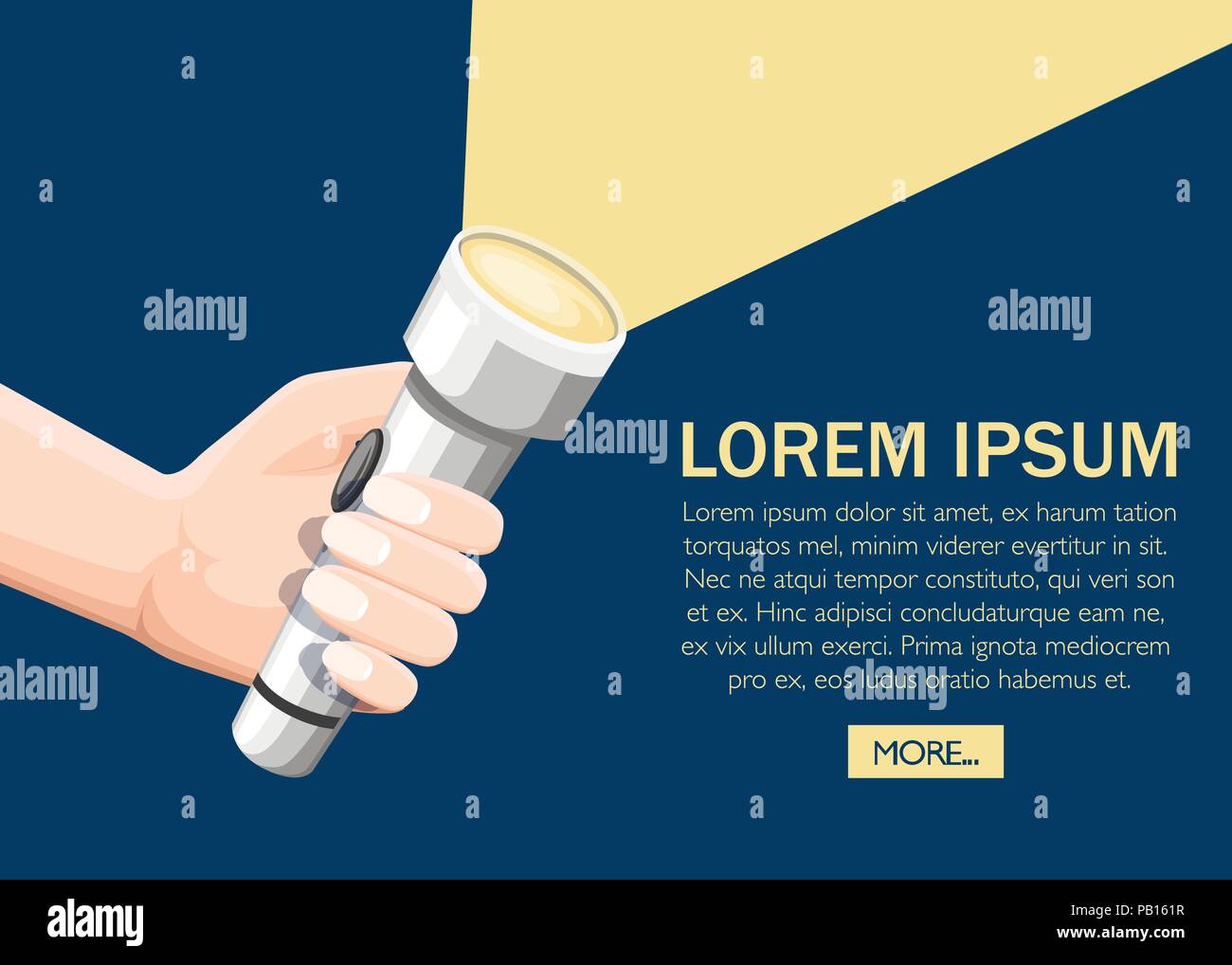 Cartoon Flashlight Shining