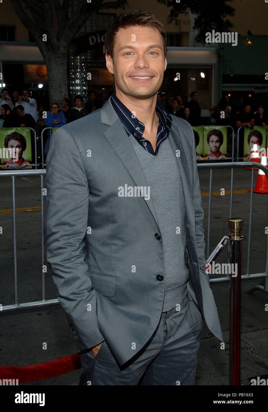 Ryan Seacrest arriving at KNOCKED UP Premire at the Westwood Village ...