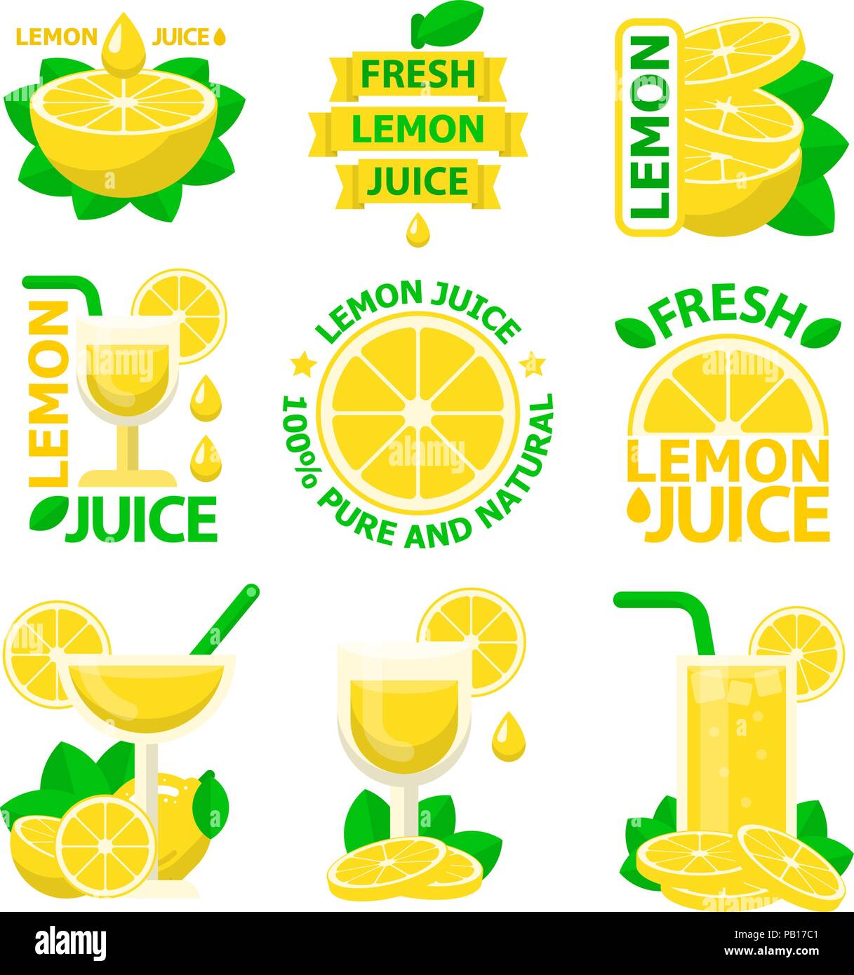 Glass lemon juice isolated Stock Vector Images - Alamy