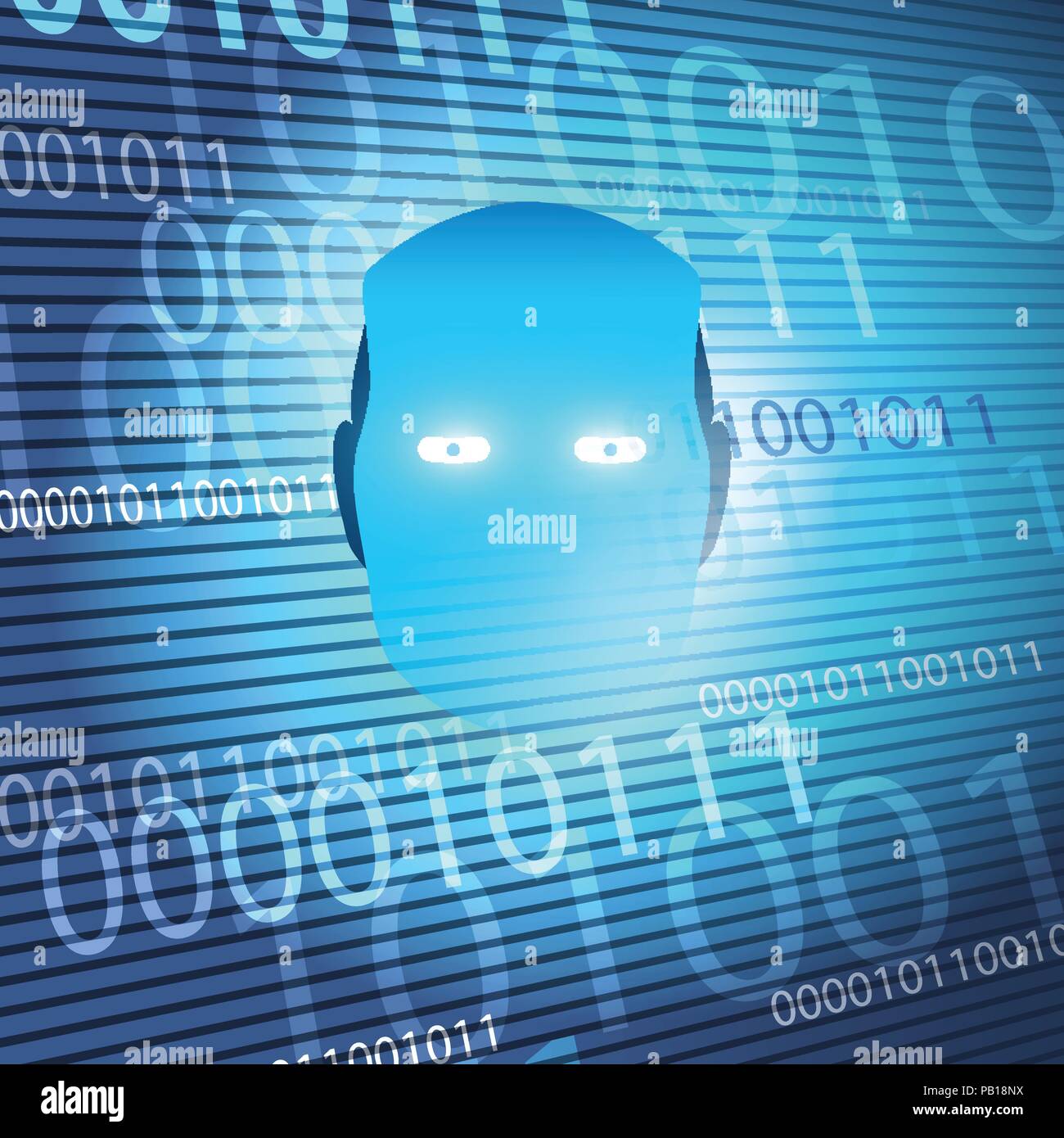 Thinking robot 3d Stock Vector Images - Alamy