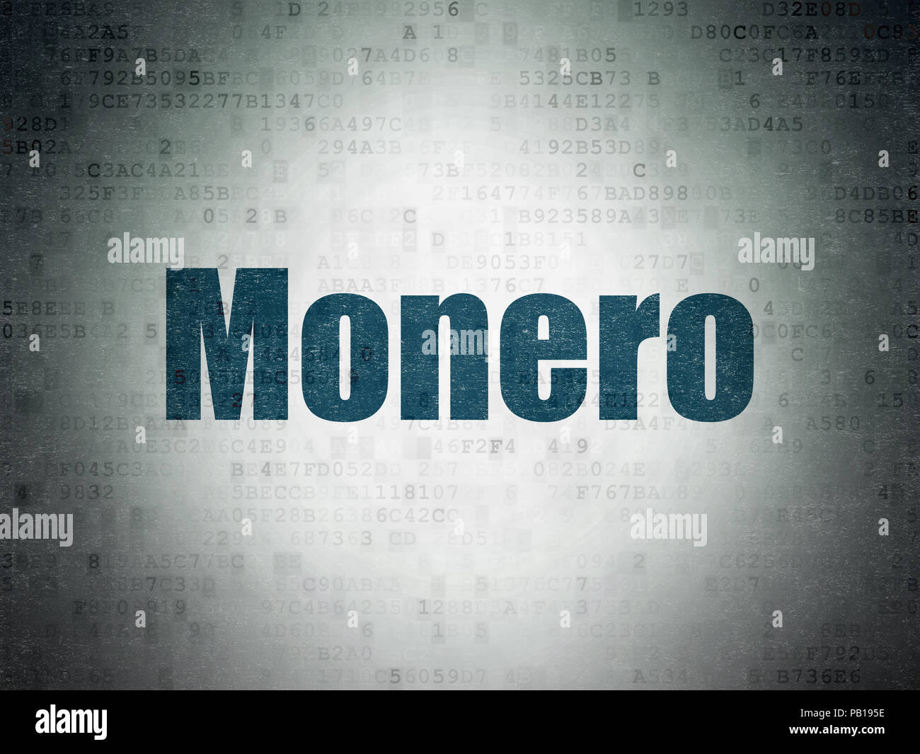 Blockchain concept: Monero on Digital Data Paper background Stock Photo ...