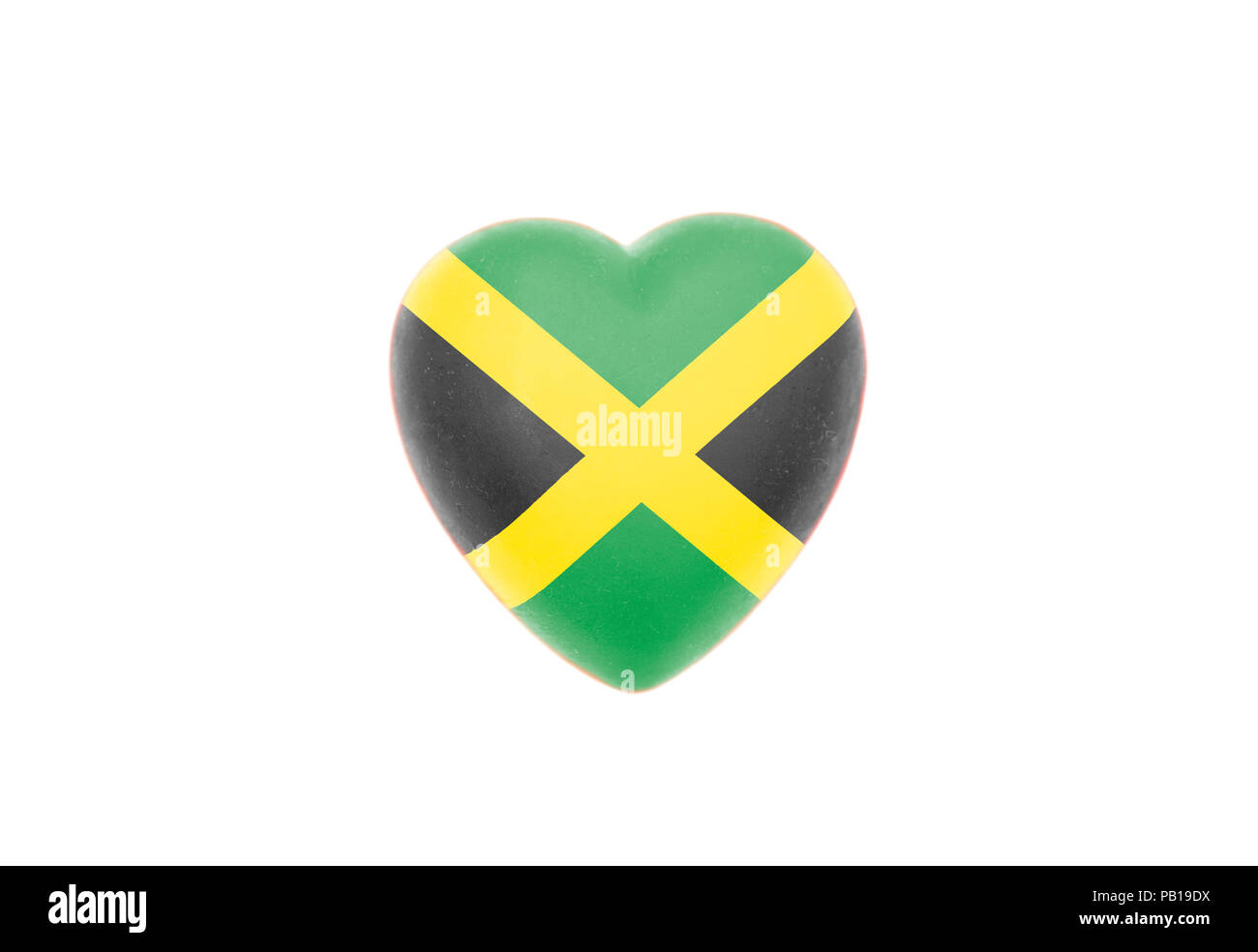 Heart with Jamaica flag isolated on white background Stock Photo - Alamy