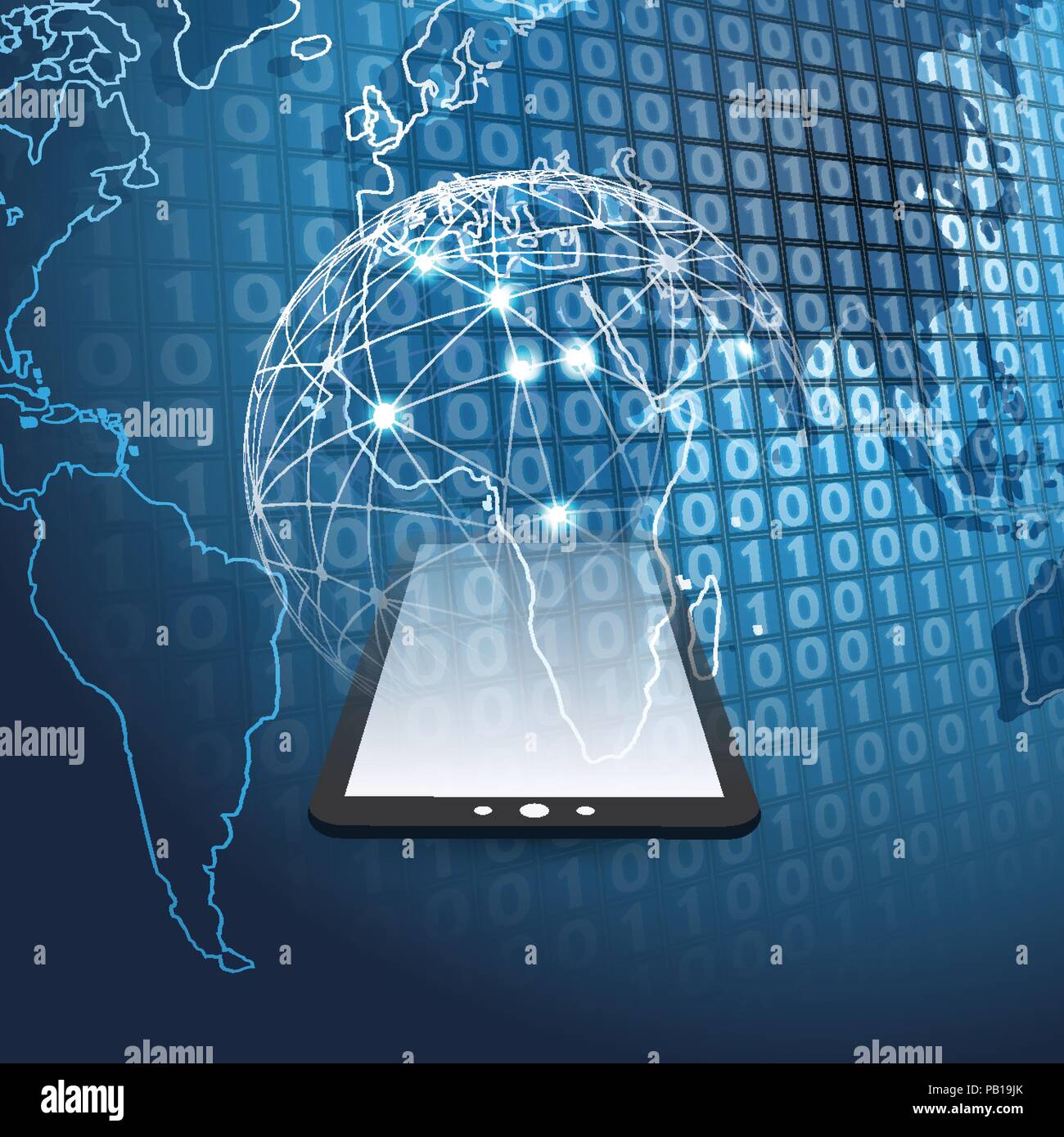 Cloud Computing, Networks Structure, Telecommunications Concept Design, Worldwide Network ...