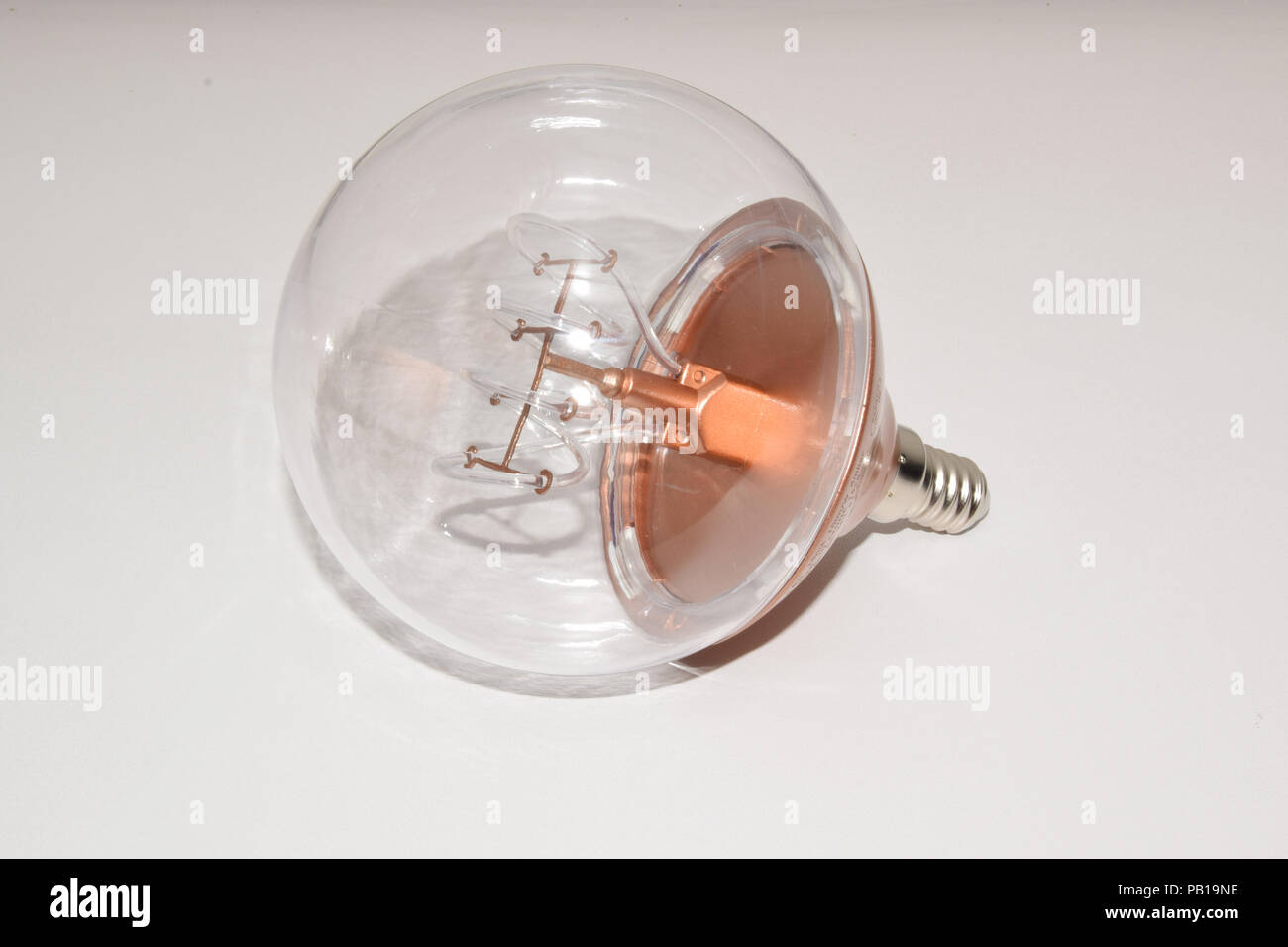 Detailed Light Bulb on white Background Stock Photo - Alamy