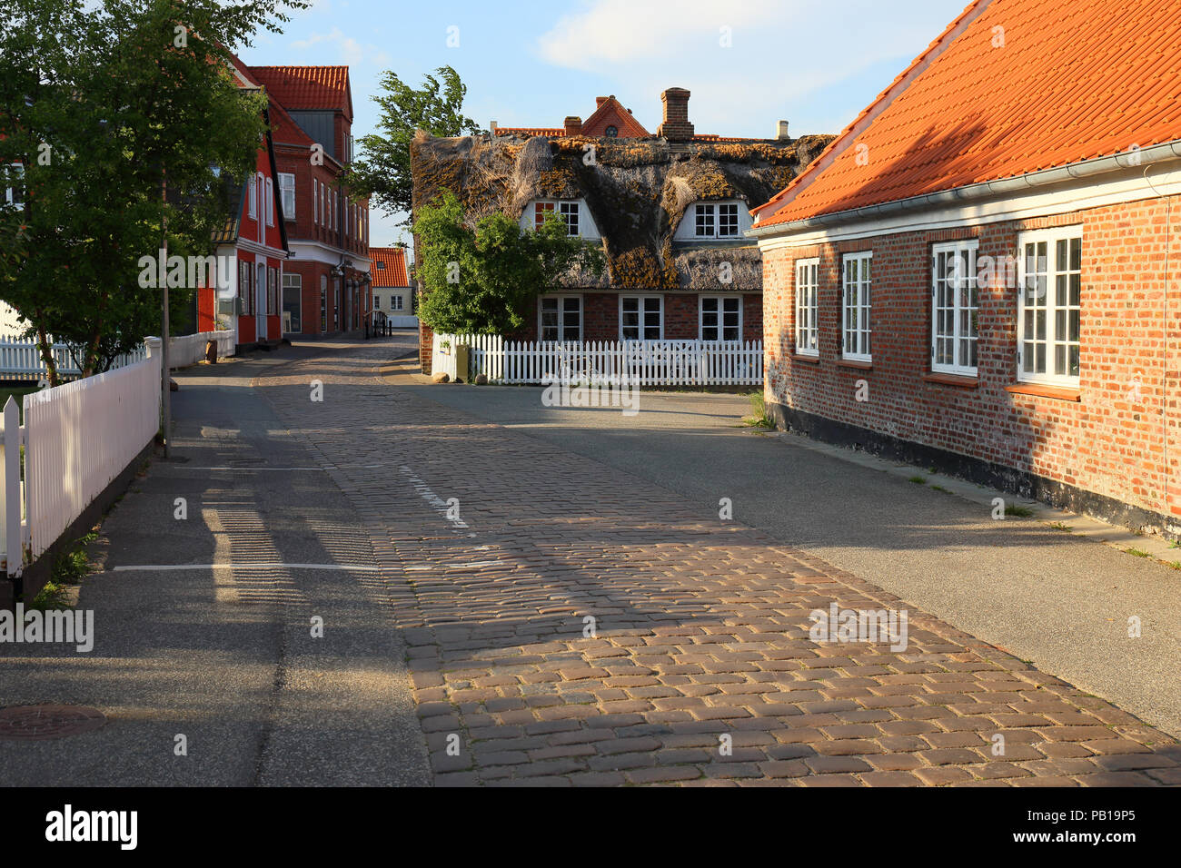 Evening street scene from Nordby on Fanø, Denmark Stock Photo - Alamy