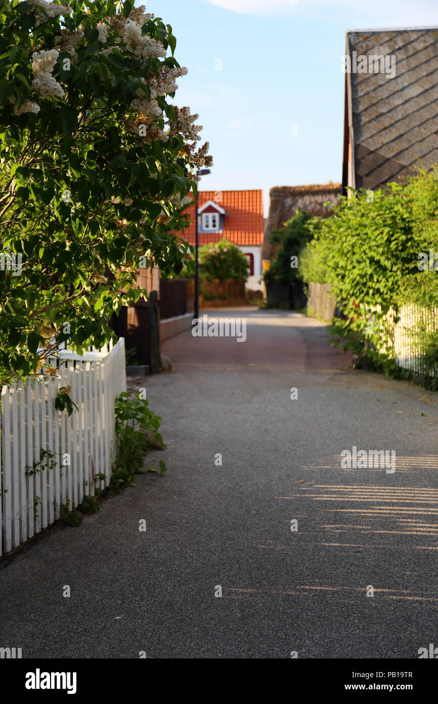 Evening street scene from Nordby on Fanø, Denmark Stock Photo - Alamy