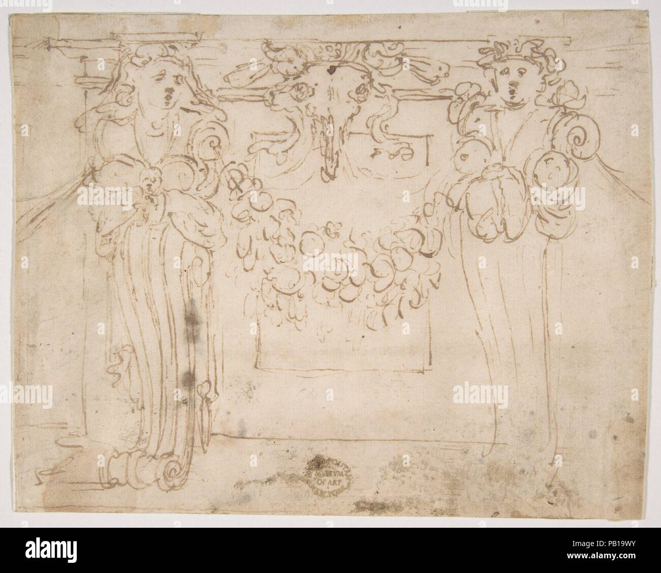 Sketch for a wall panel in the Sala Paolina at Castel Sant' Angelo ...