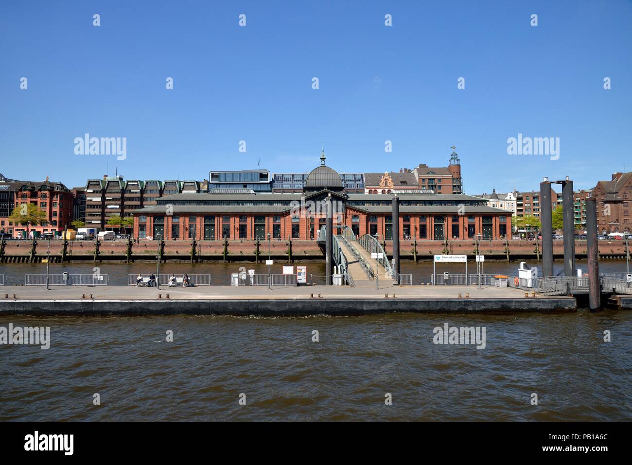 Fish auction hall at the fish market, Port of Hamburg, Hamburg, Germany ...
