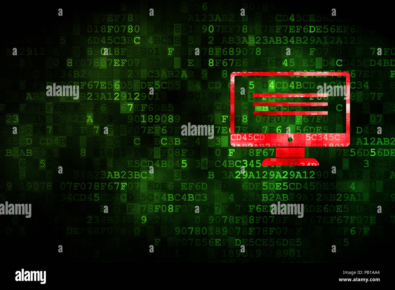 Programming concept: Monitor on digital background Stock Photo - Alamy