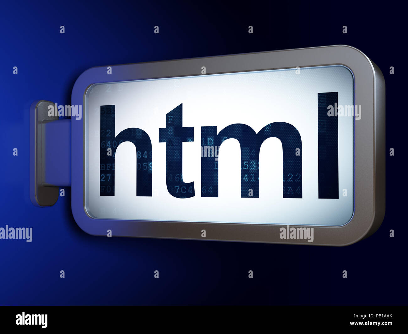Programming concept: Html on billboard background Stock Photo - Alamy