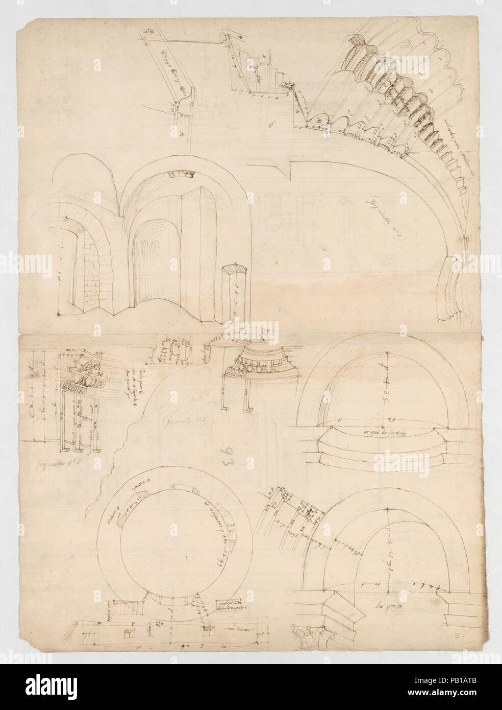 Pantheon, dome, section details; alcove, section and details (recto ...