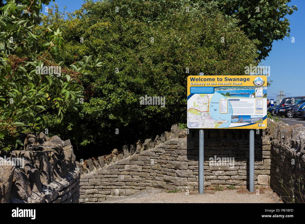 Welcome to Swanage signpost, the Jurassic Coast, Dorset, United Kingdom ...