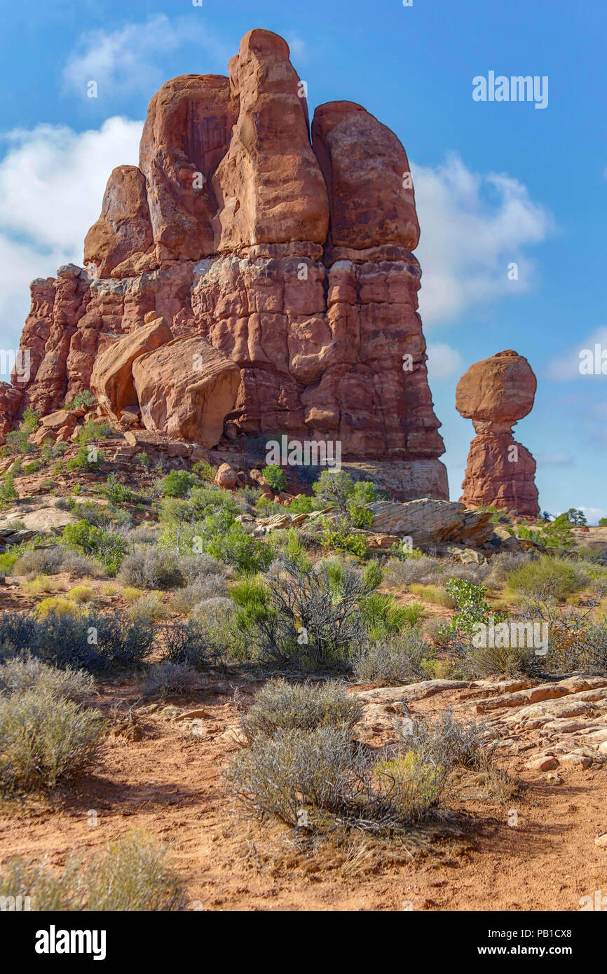 Balance Rock at Arches National Park in Moab Utah Stock Photo - Alamy