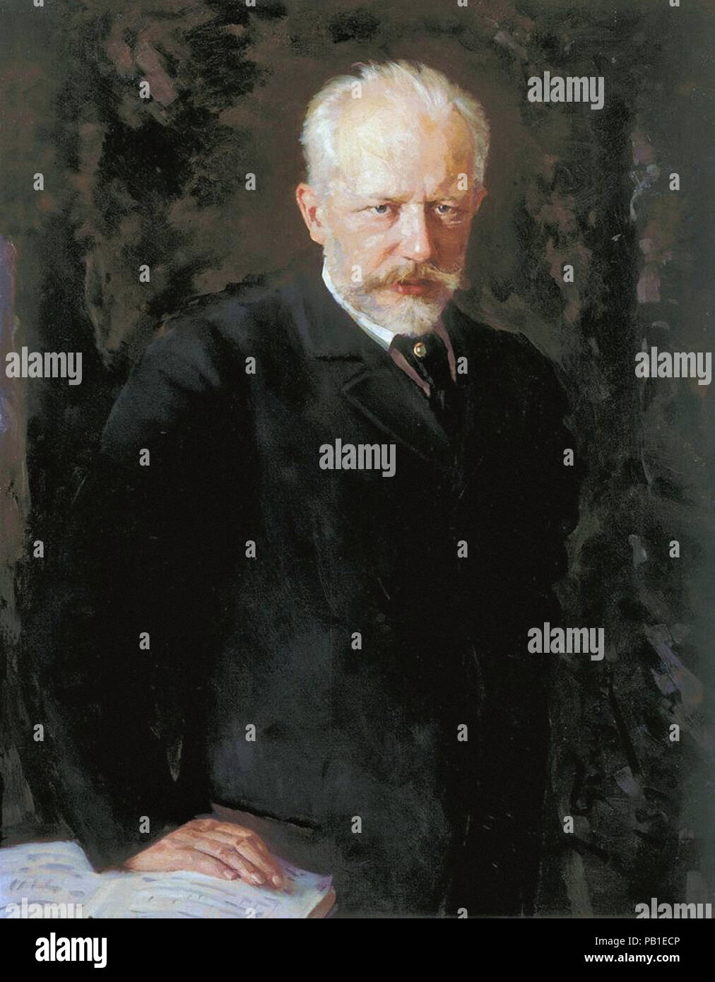 Kuznetsov Nikolai Dmitrievich - Portrait of Peter Tsjaikovski Stock ...