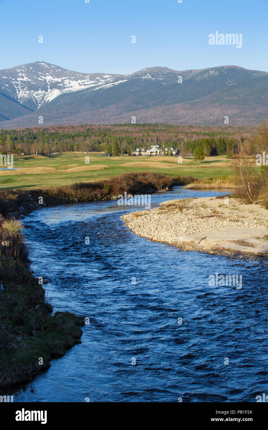 Ammonoosuc River with the Presidential Range in the background from the ...