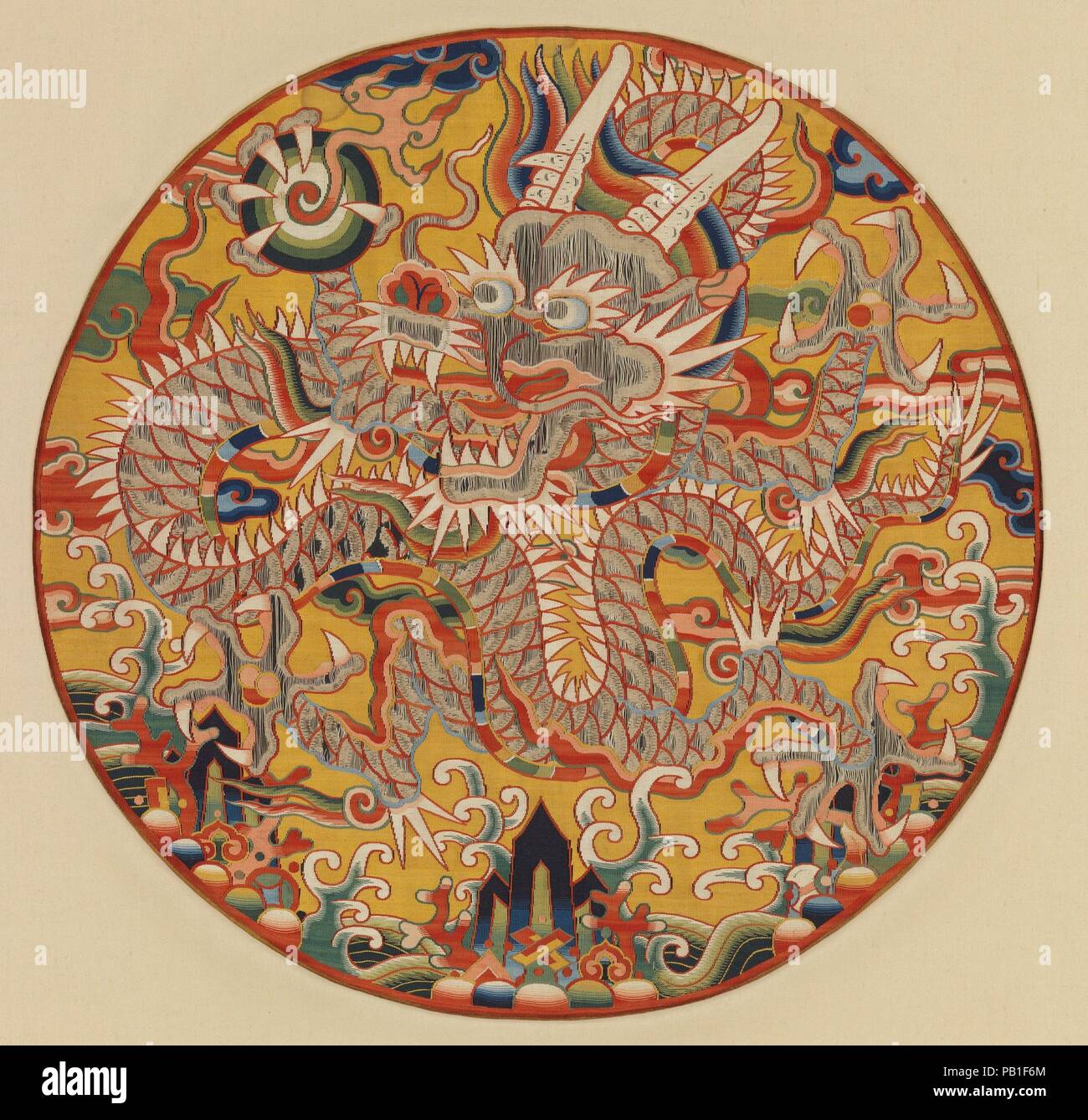 Dragon medallion. Culture: China. Dimensions: Overall: 15 x 15 in. (38. ...