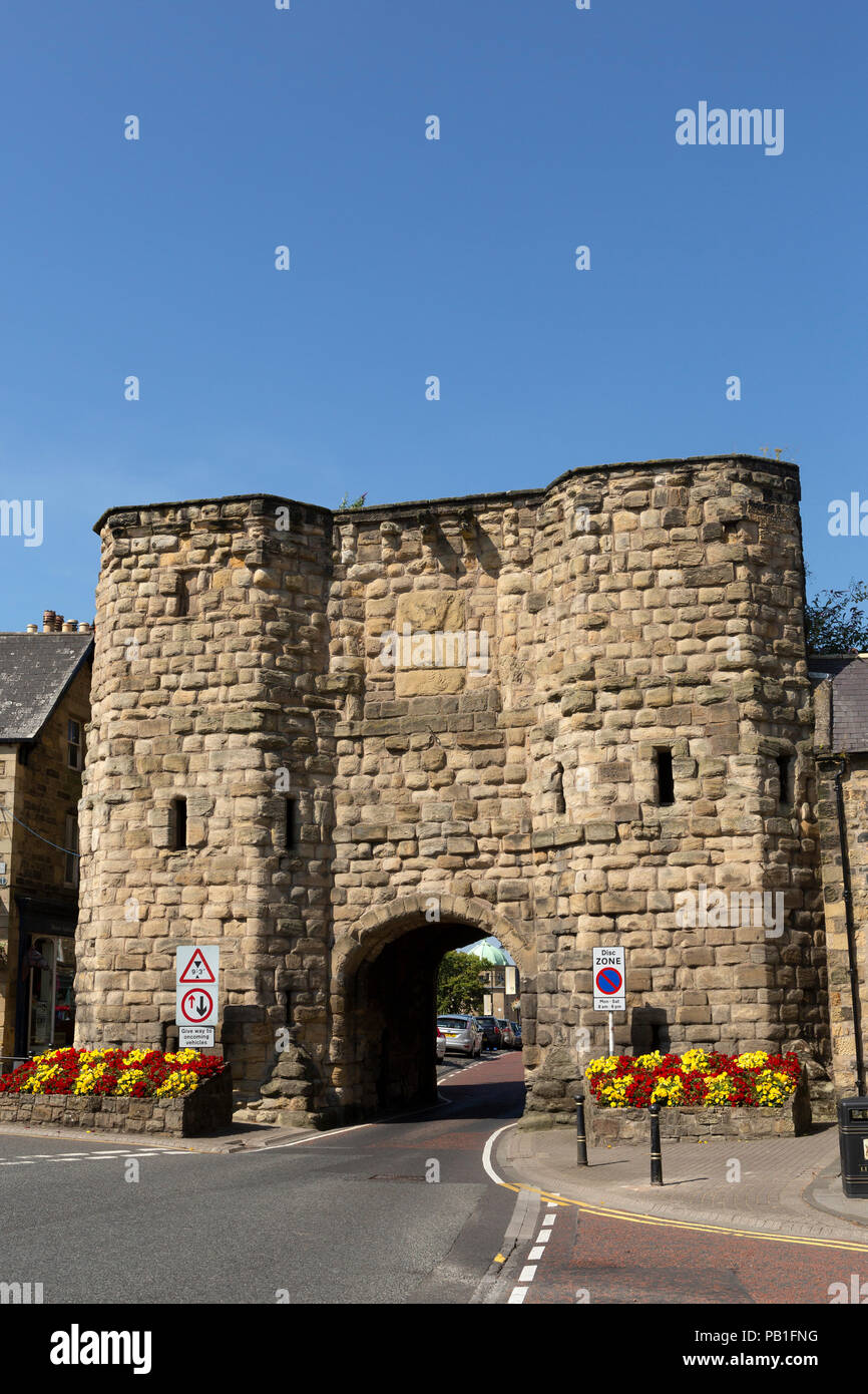 The Bondgate Tower at Alnwick in Northumberland, England. It is also ...