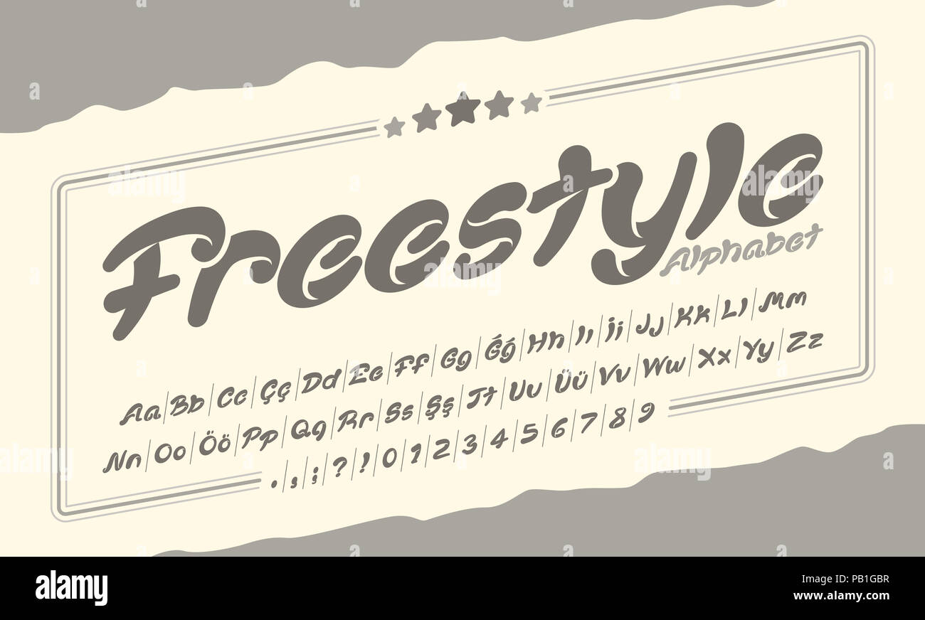 Freestyle font family Stock Photo - Alamy