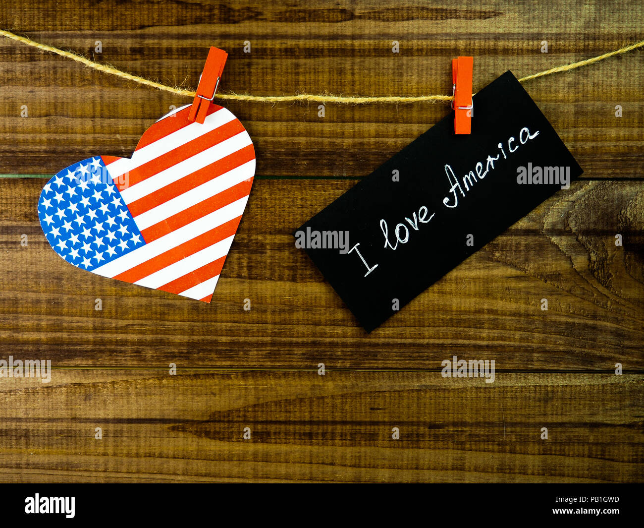 I Love America flag Stock Photo - Alamy