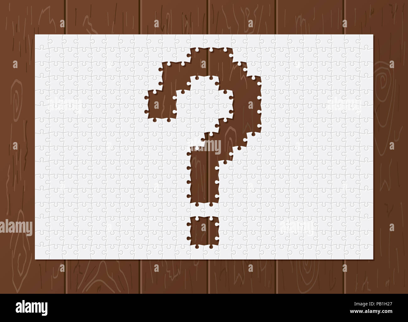 Realistic vector puzzle and wooden background Stock Photo - Alamy