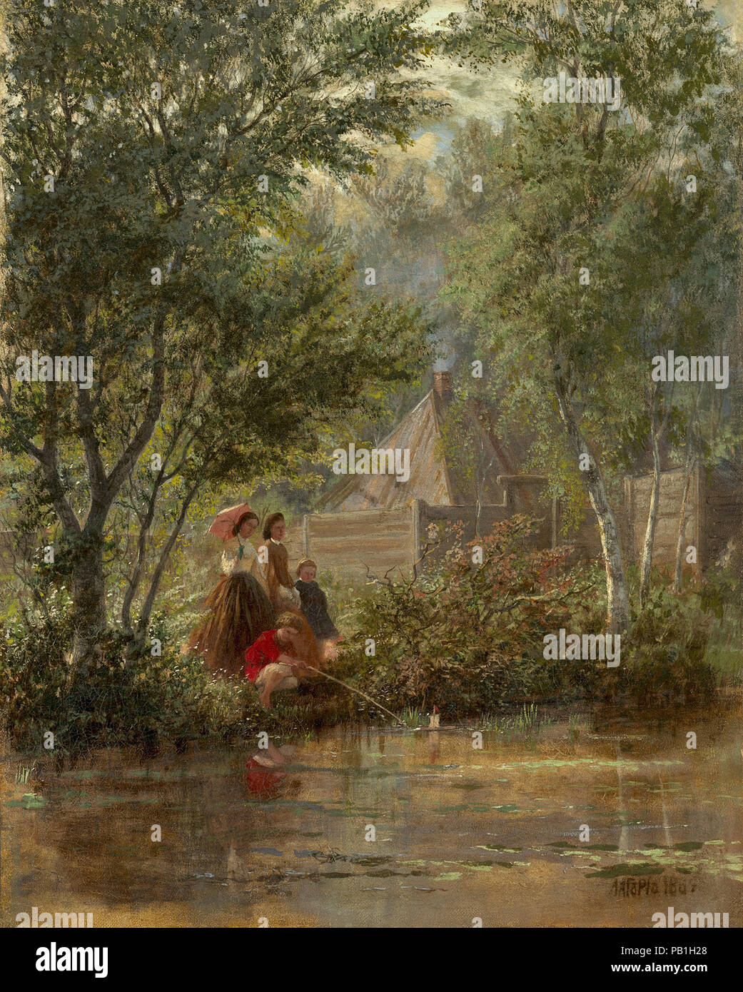 Lagorio Lev Felixovich - Children Launching a Toy Boat Stock Photo - Alamy