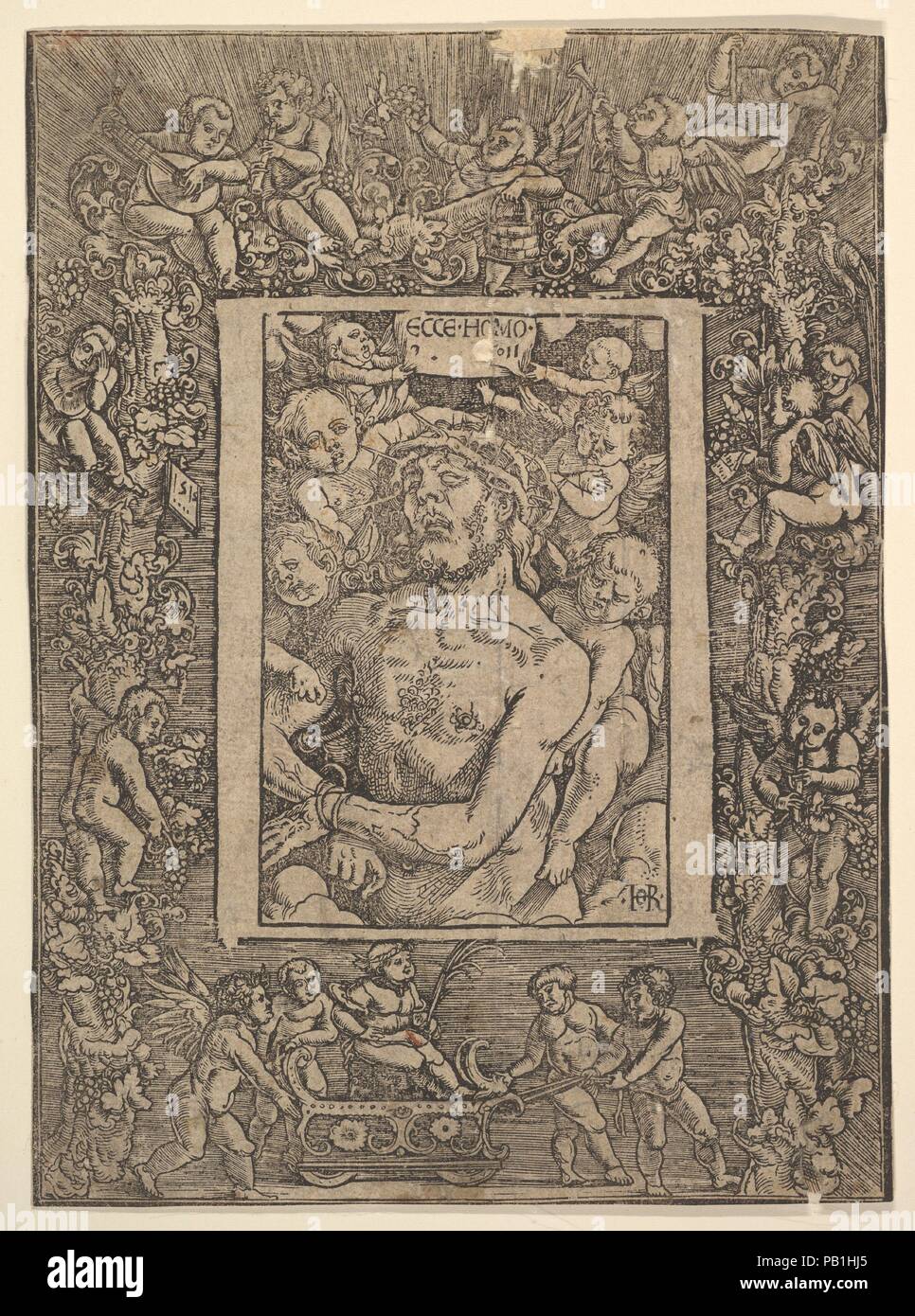 Ecce Homo with Ornamental Border showing the Triumph of Bacchus. Artist ...