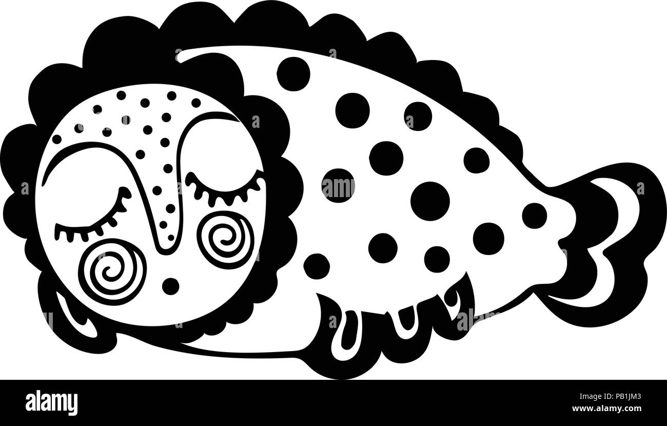fantastic sleeping fish. vector. isolate Stock Vector Image & Art - Alamy