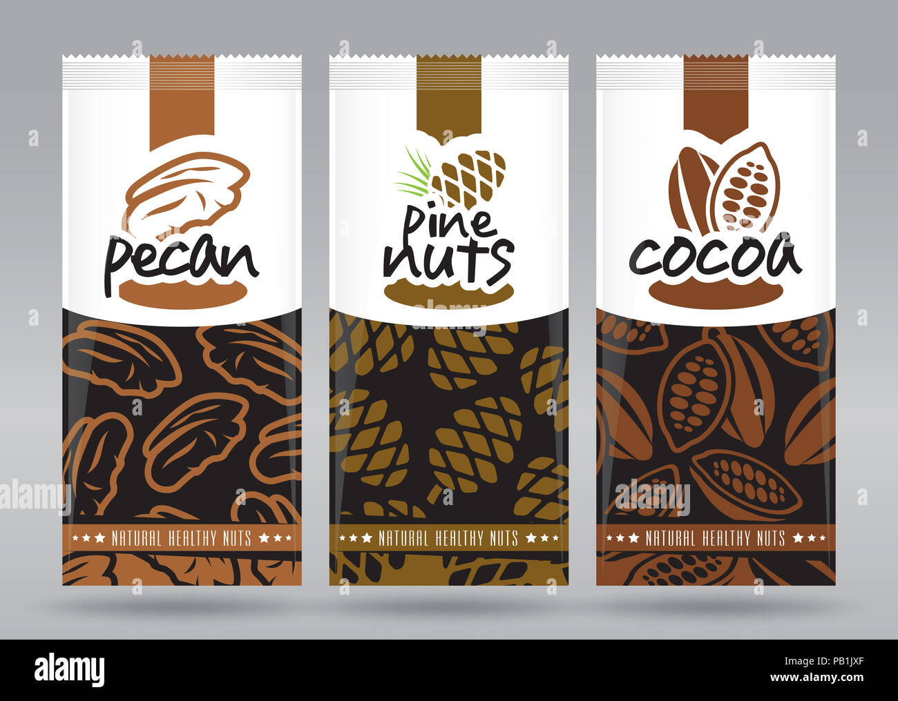 Nuts packaging set Stock Photo - Alamy