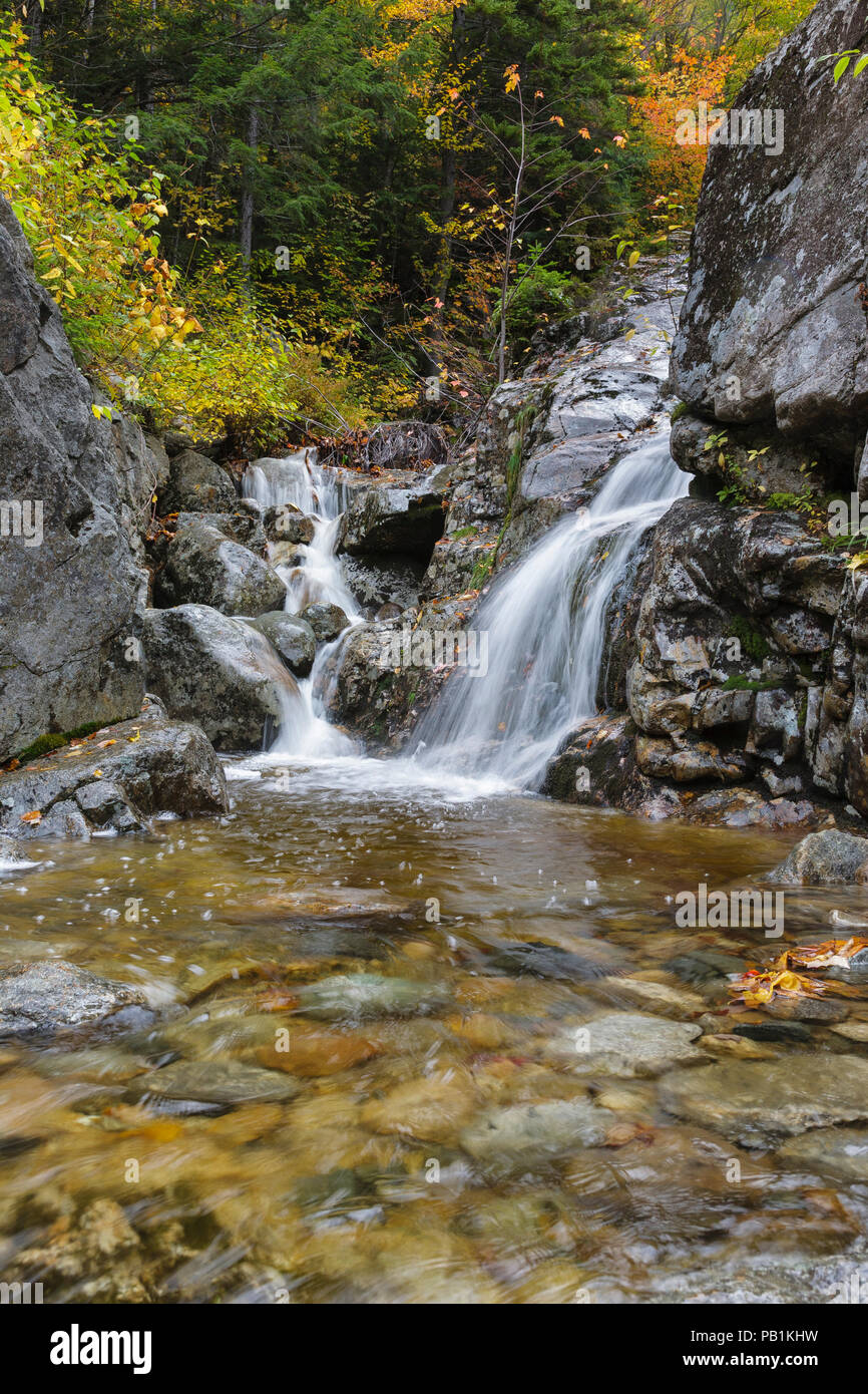 Flume Cascade in Hart’s Location, New Hampshire during autumn months ...