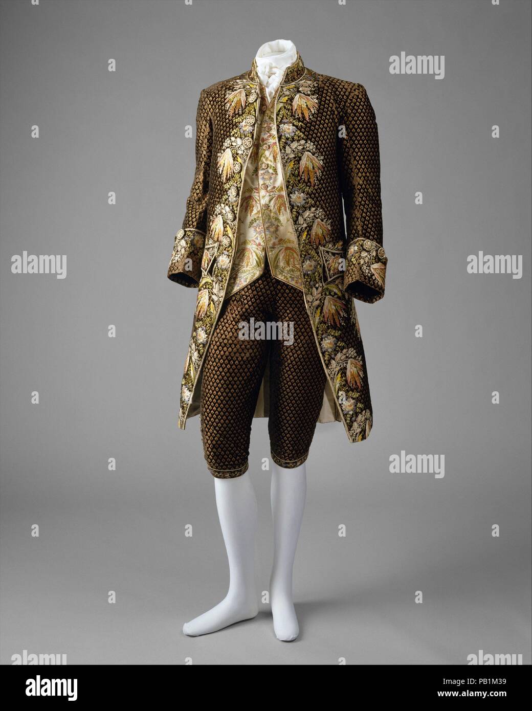 Suit. Culture: French. Date: 1774-92. Embroidery with silk floss was ...
