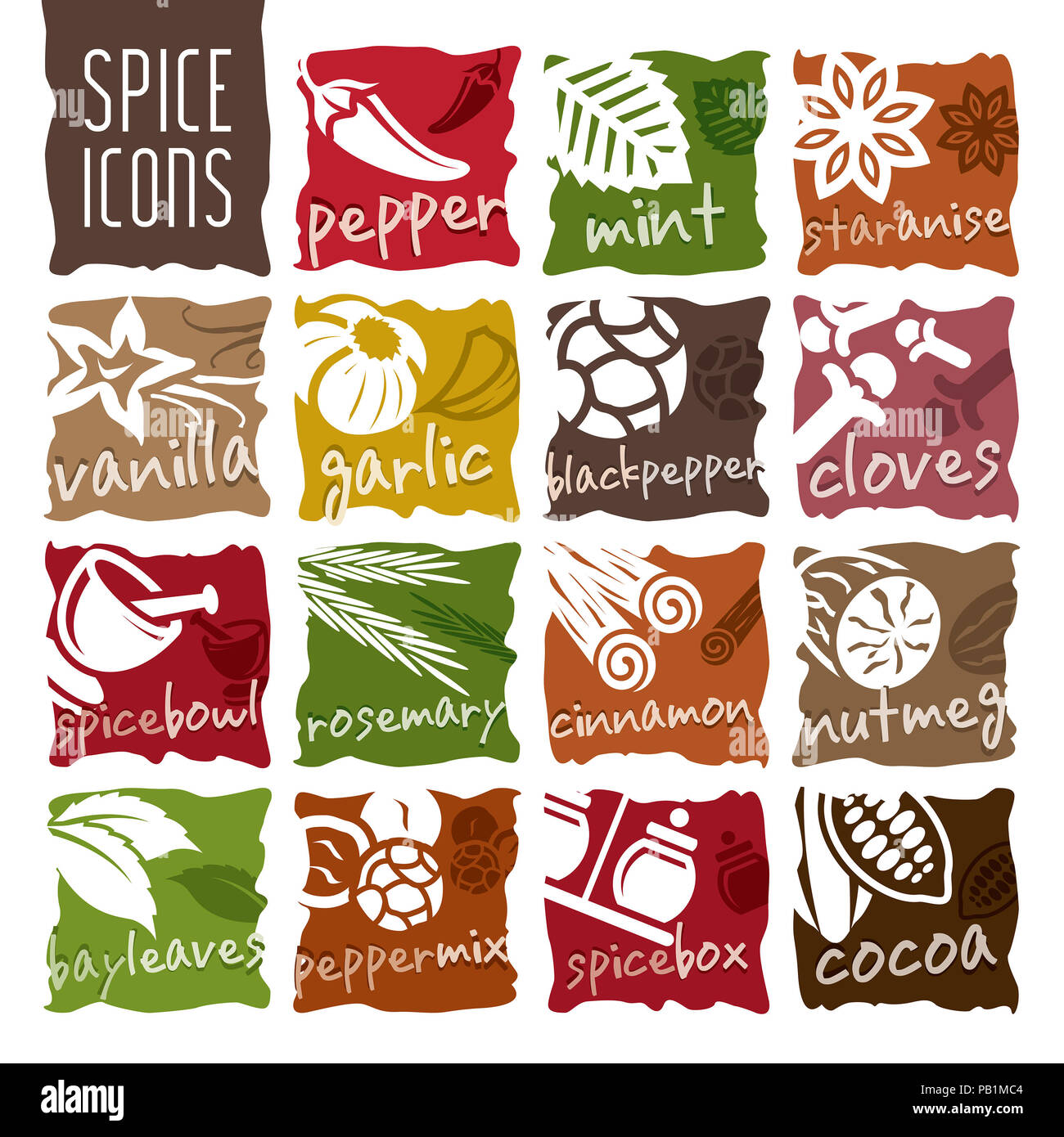 Spice icon set Stock Photo - Alamy