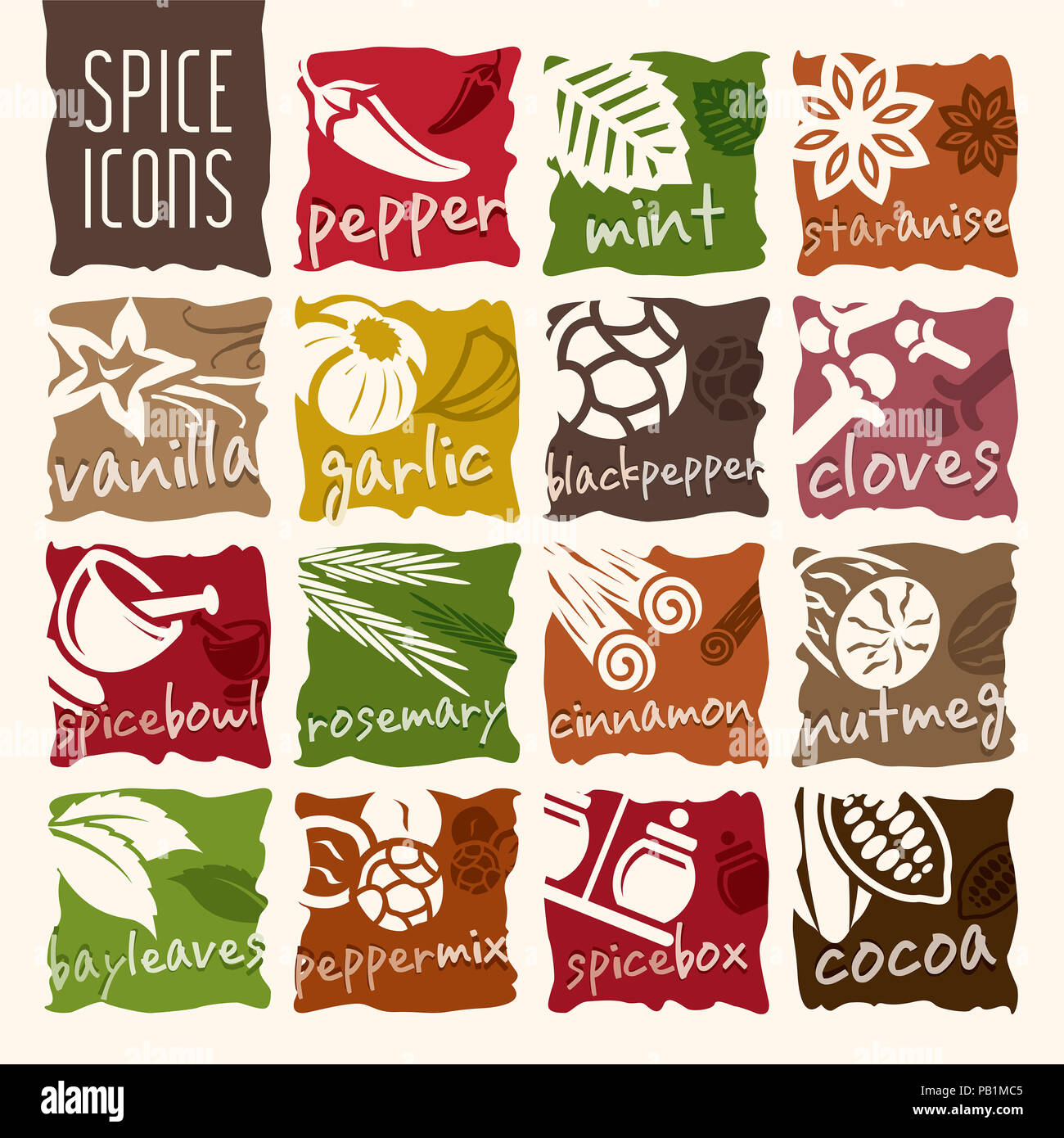 Spice icon set Stock Photo - Alamy