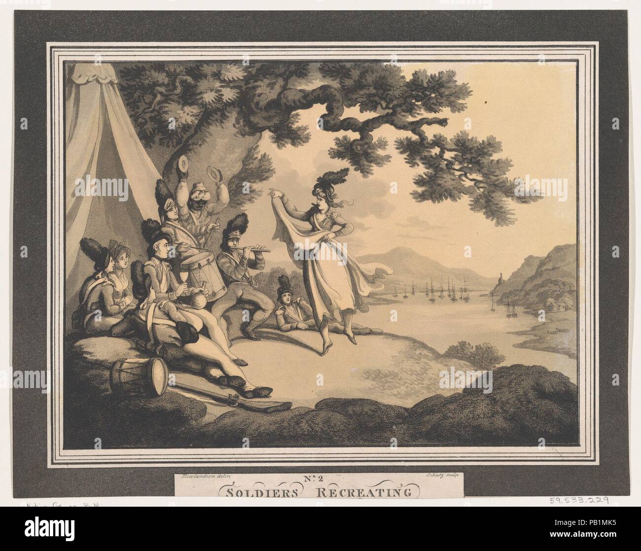 Soldiers Recreating. Artist: After Thomas Rowlandson (British, London ...