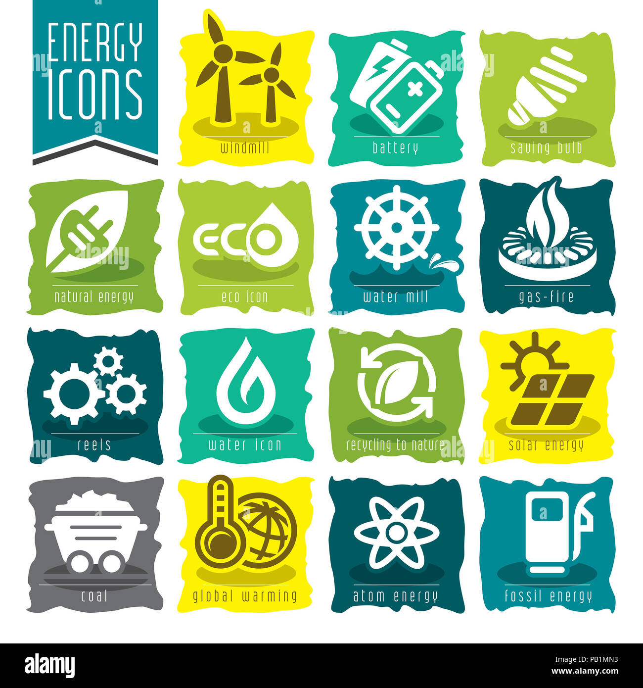 Energy icon set Stock Photo - Alamy