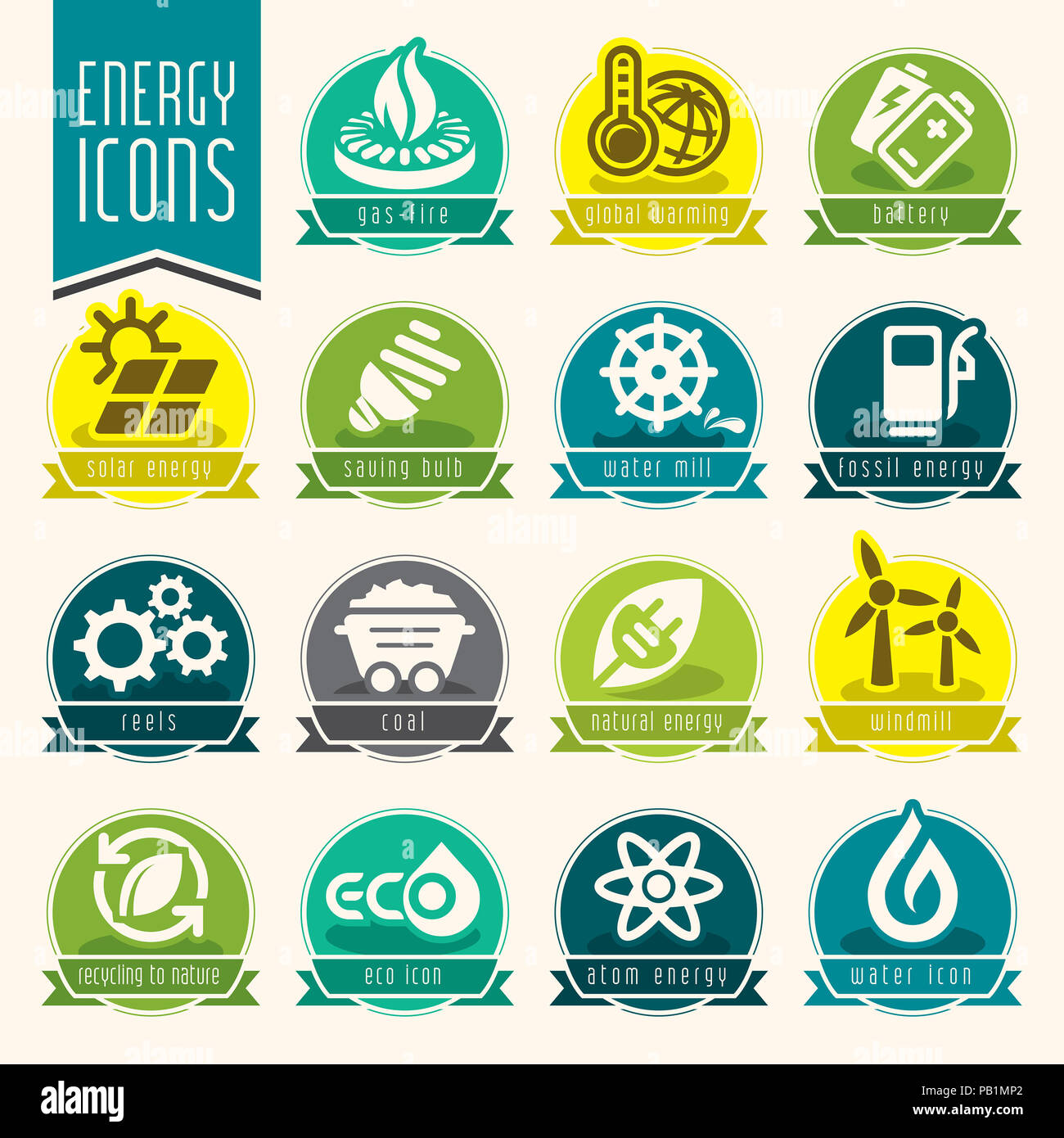 Energy icon set Stock Photo - Alamy