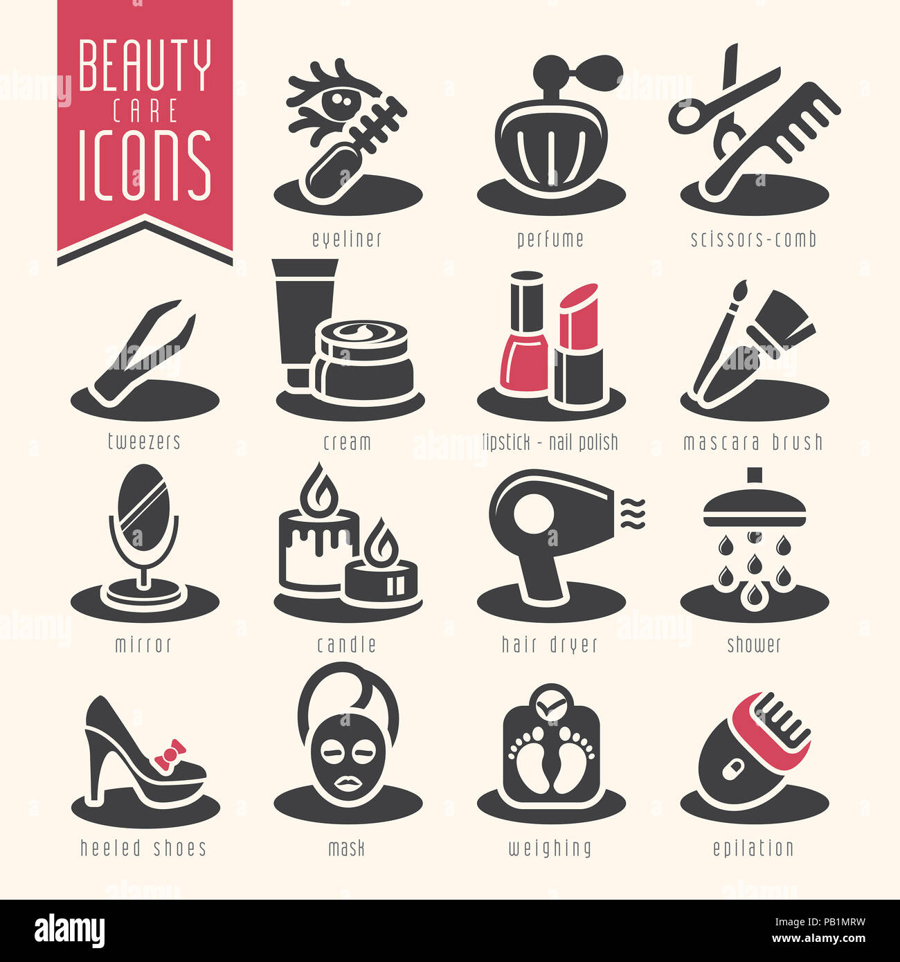 Beauty care icon set Stock Photo - Alamy