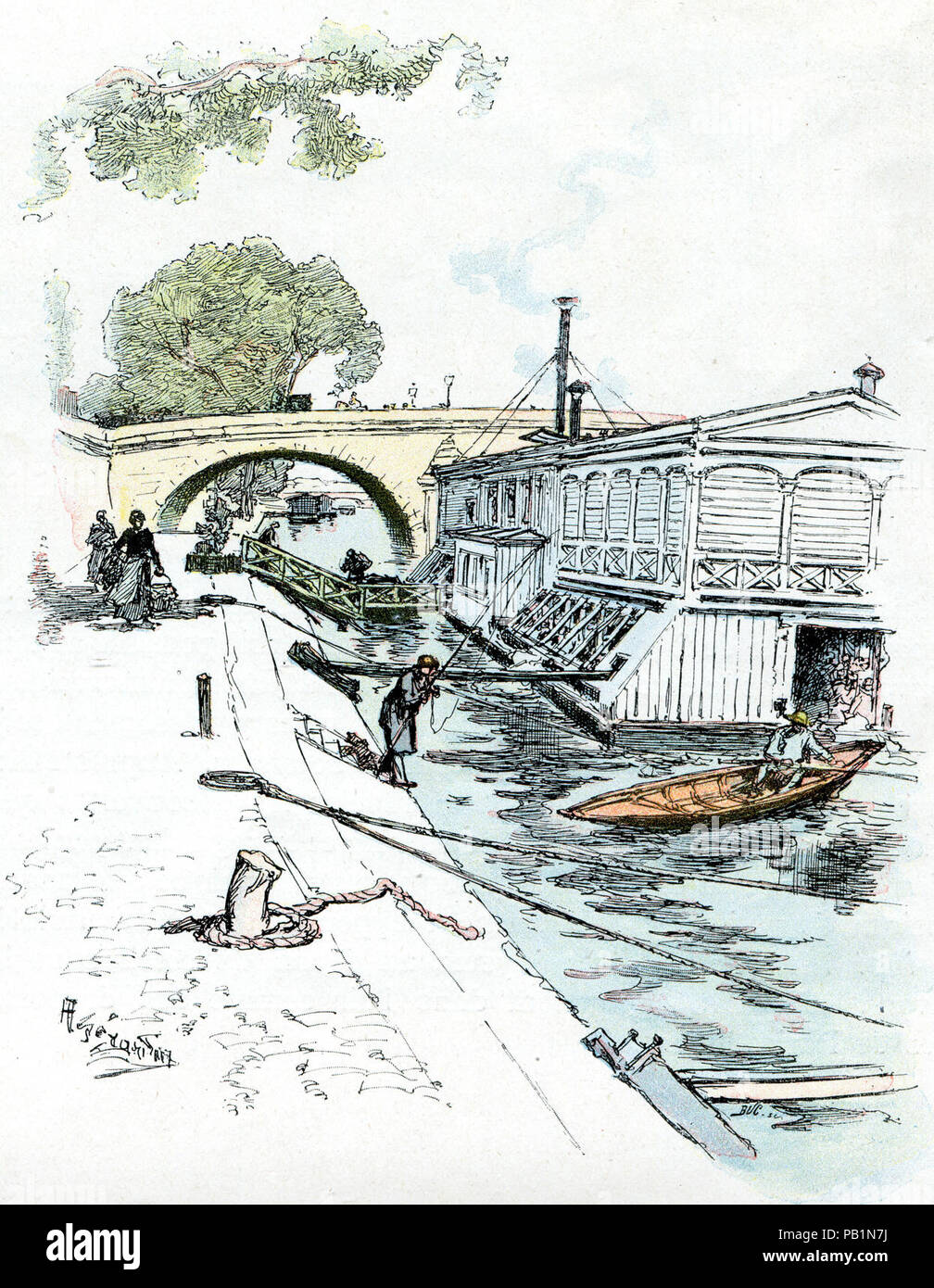 A.Gérardin (Paris en plein air, BUC, 1897) 4.Bateau-lavoir. A.Gérardin ...