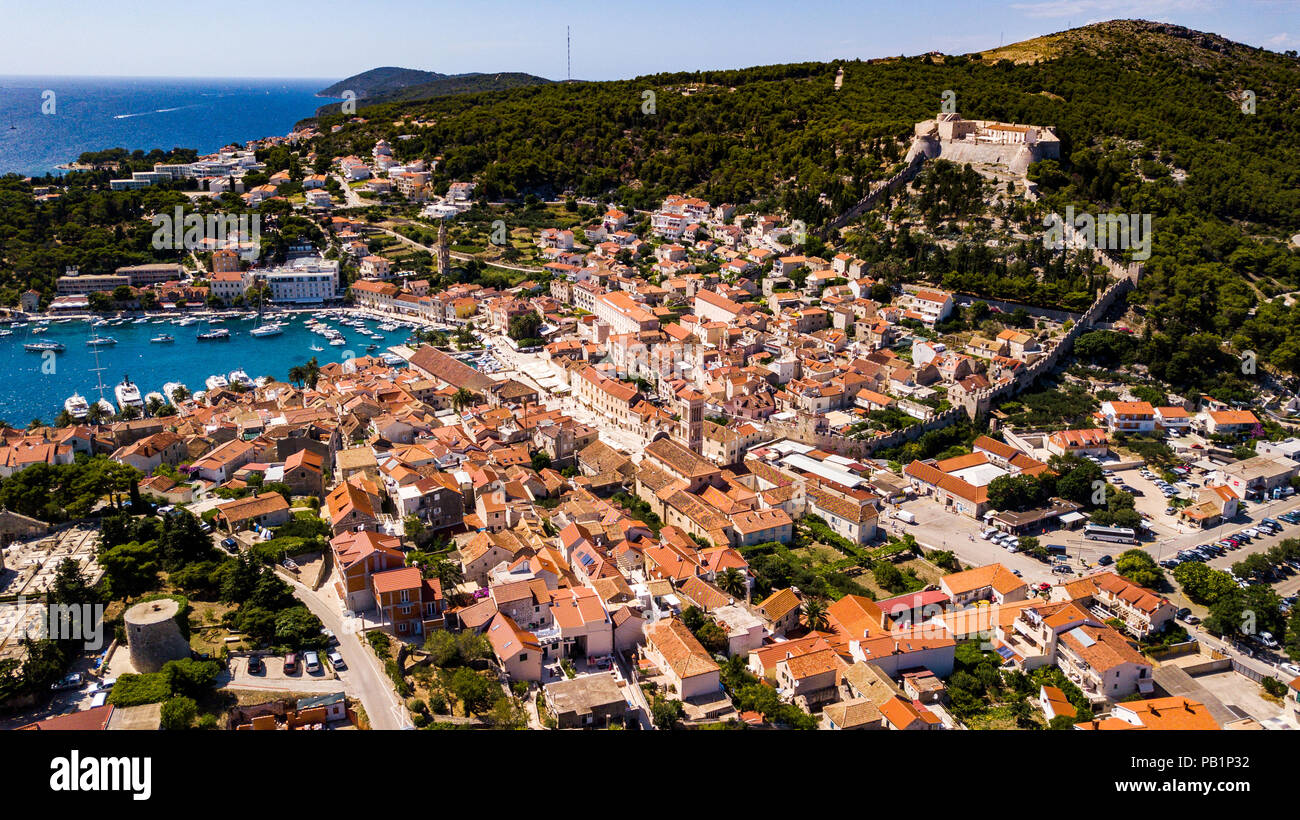 Aerial view of Hvar, Croatia Stock Photo - Alamy