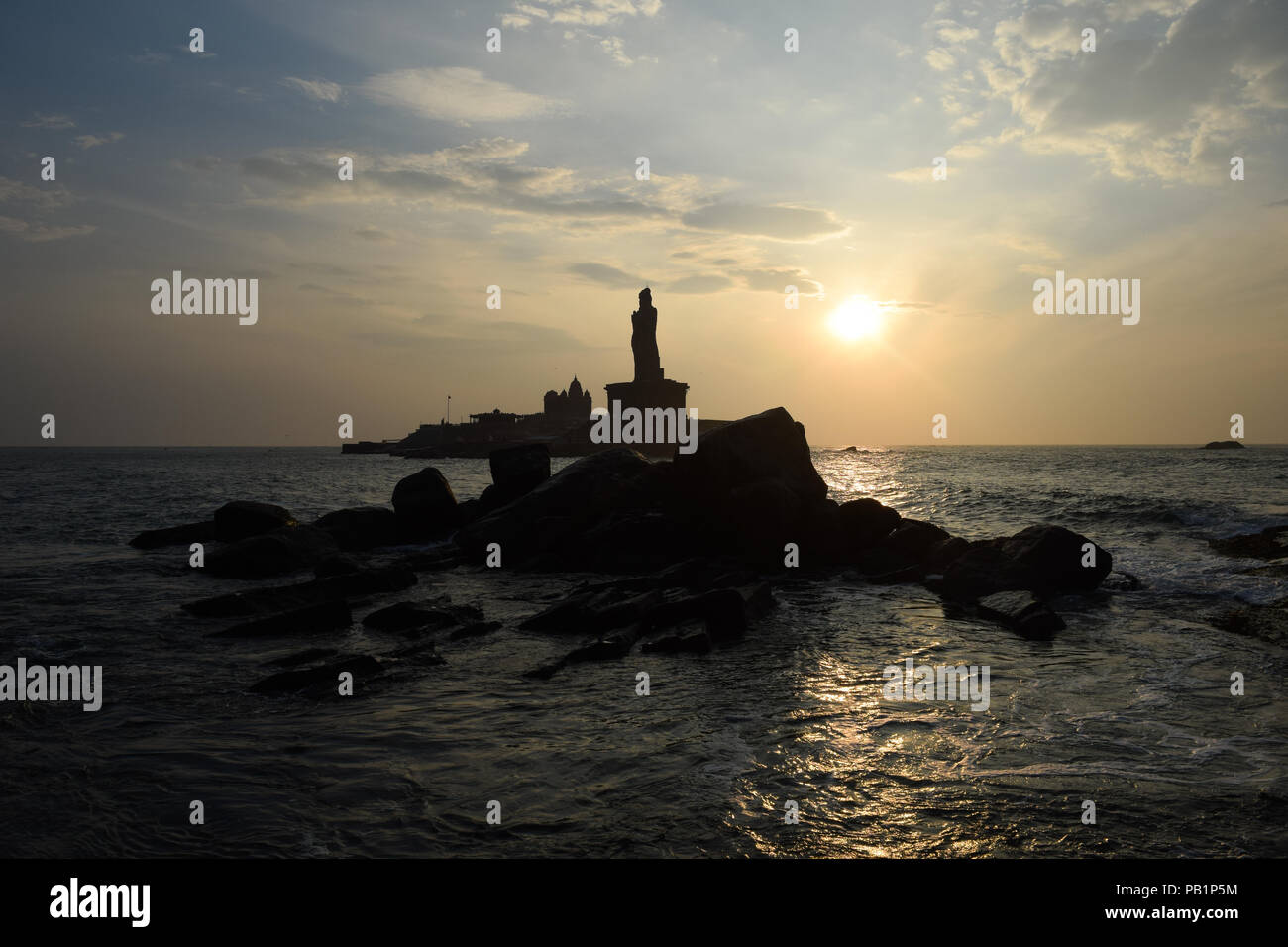 Silhouette of Thiruvalluvar Statue Situated in the shores of ...